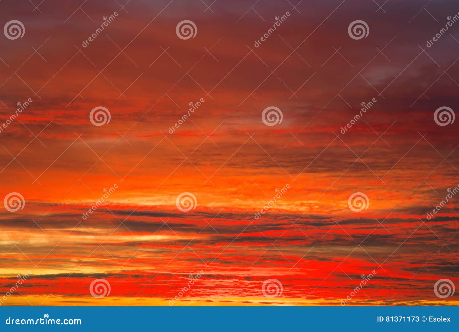 Fiery orange sunset sky. stock image. Image of armageddon - 81371173