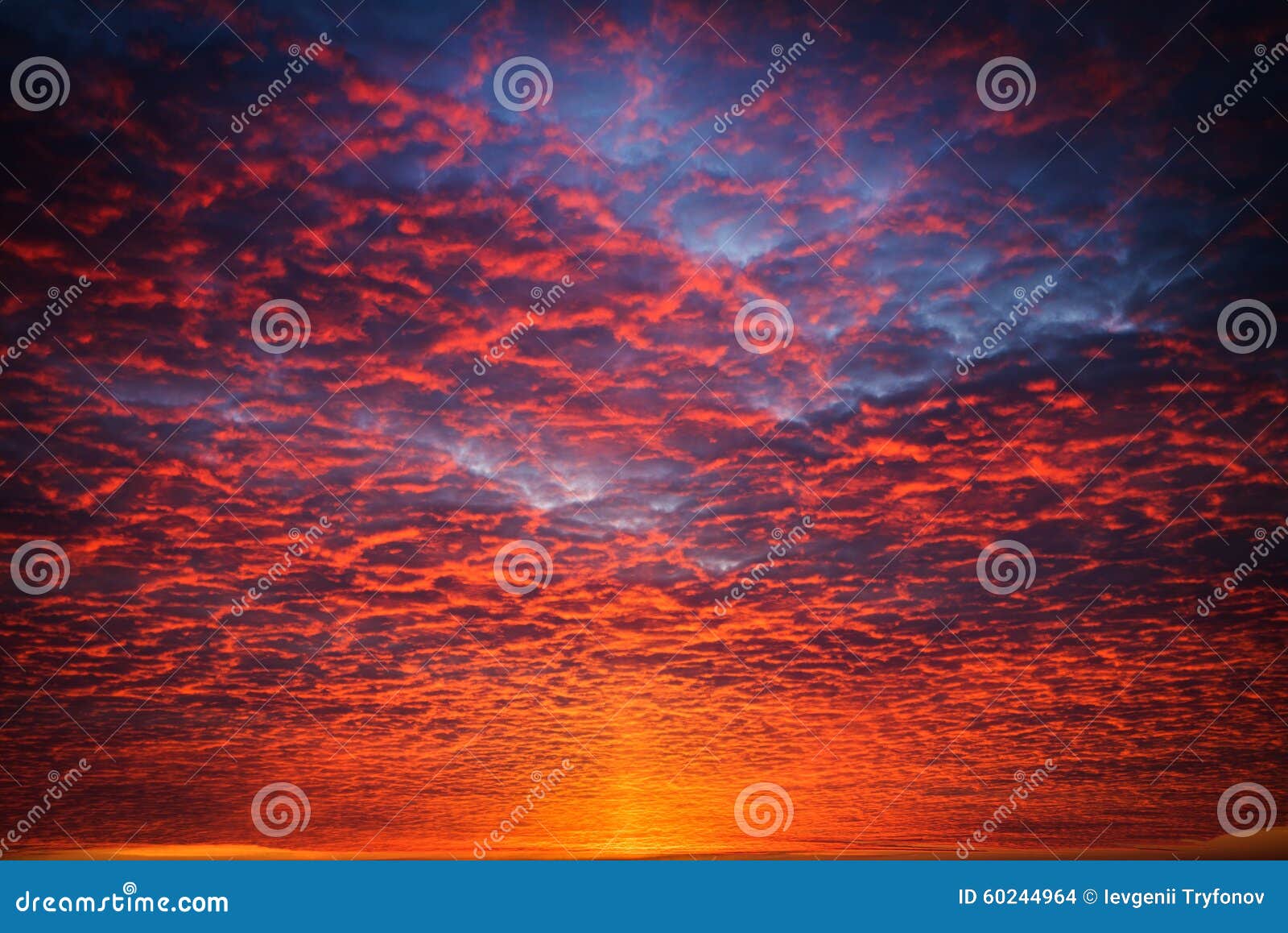 Fiery orange sunset sky. stock photo. Image of abstract - 60244964