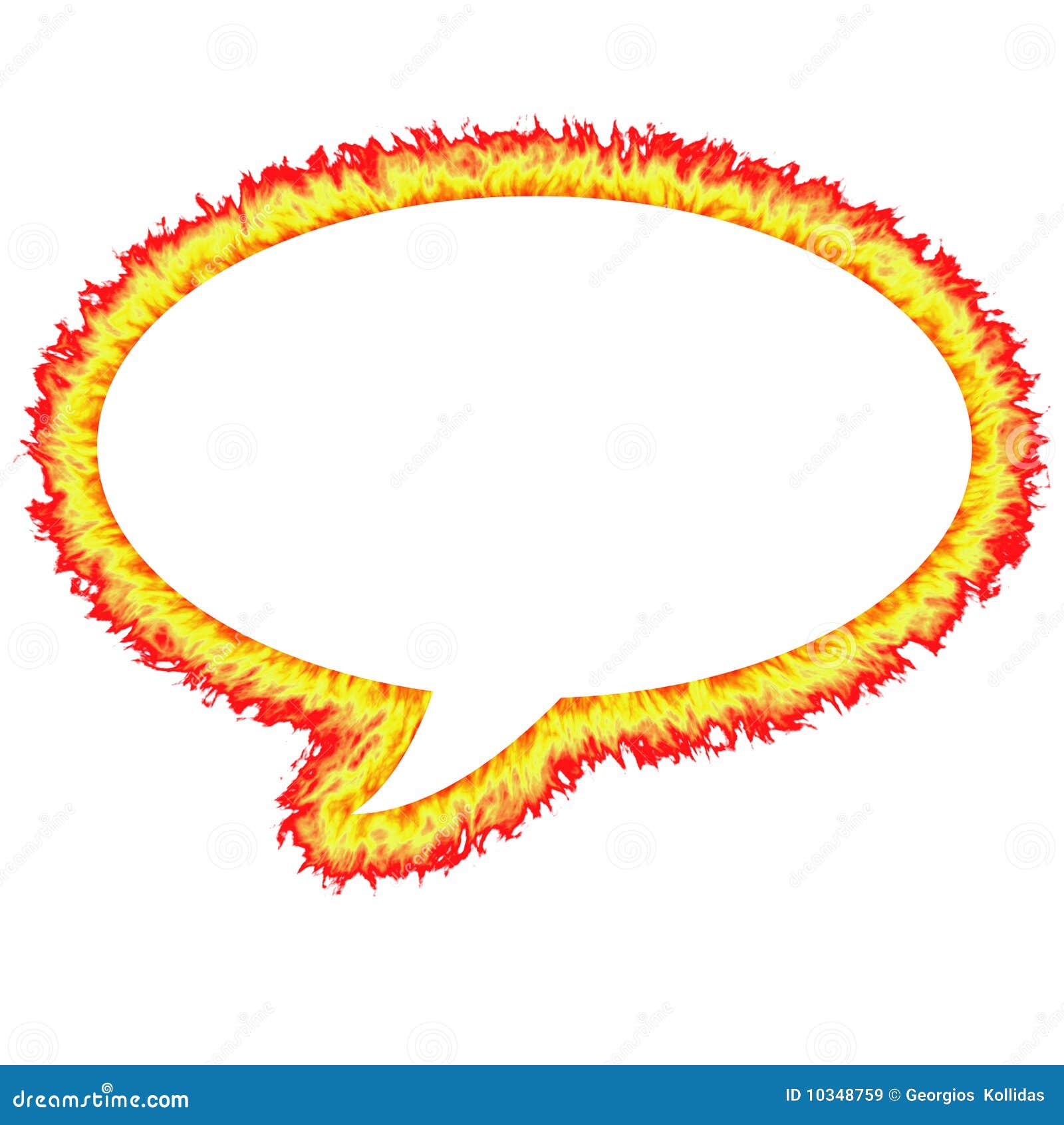 Fiery Outlined Speech Bubble Stock Illustration - Illustration of ...