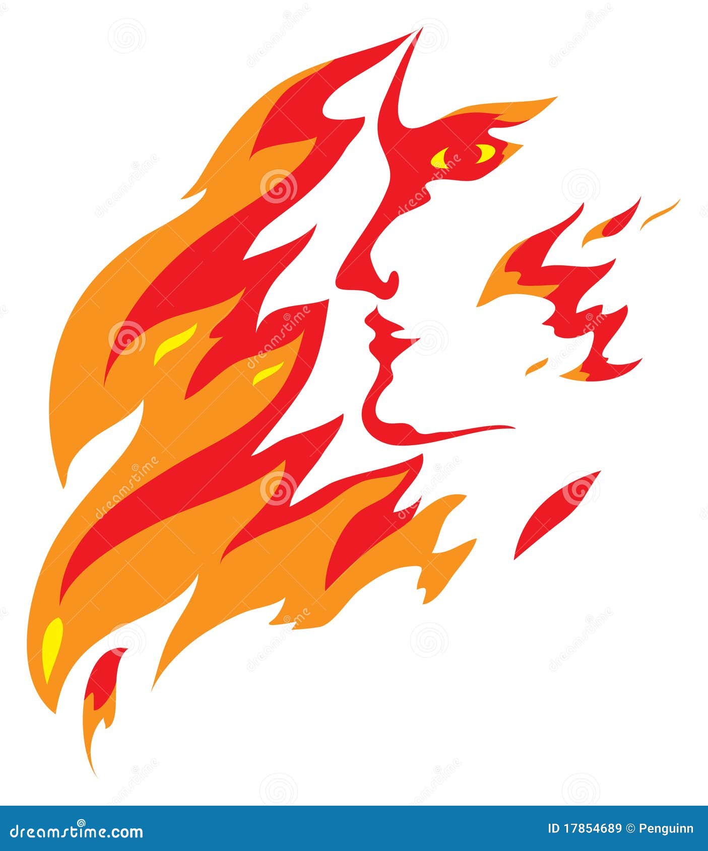 The fiery person stock vector. Illustration of bonfire - 17854689
