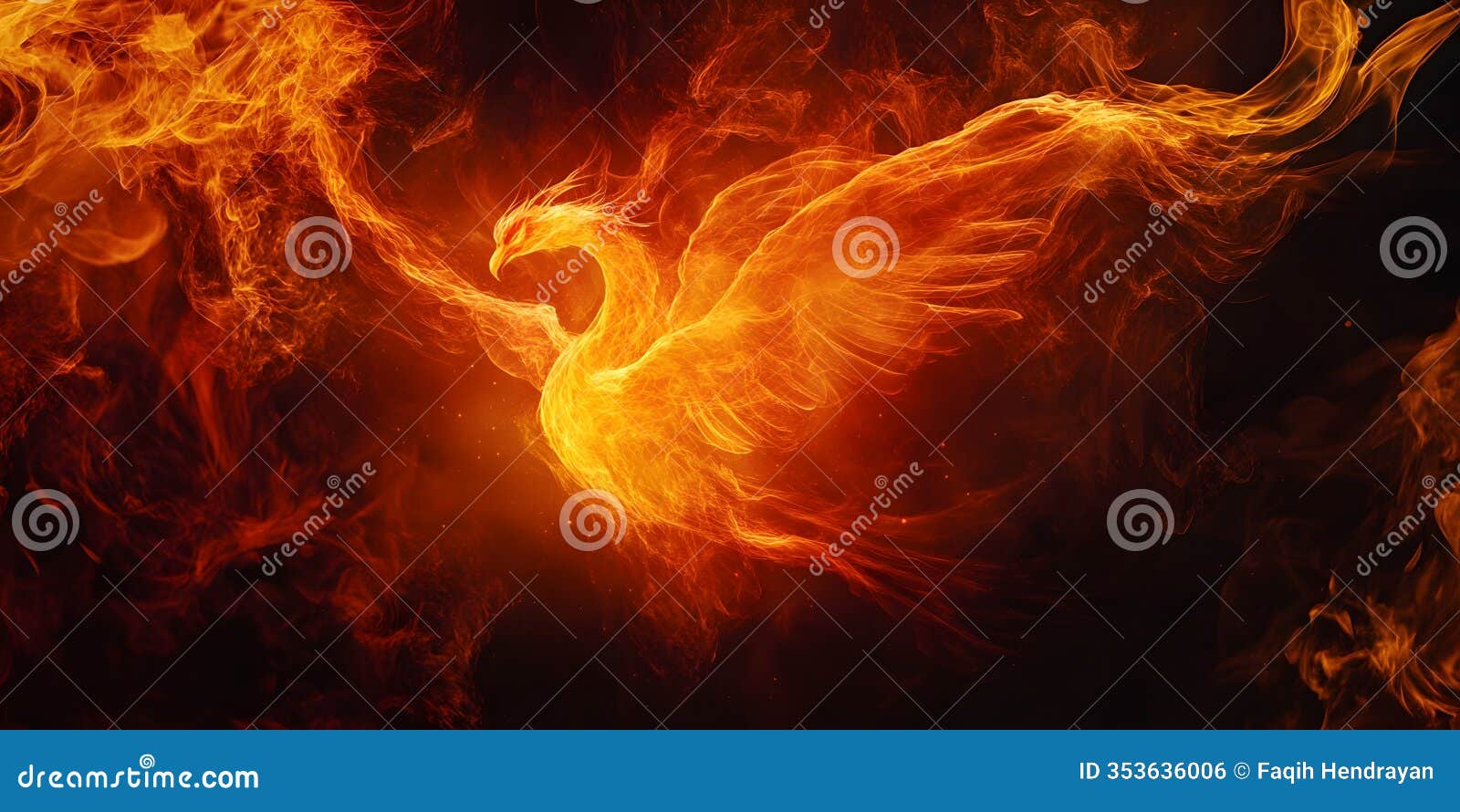 Fiery Phoenix: Abstract Art of Rebirth and Flame Stock Illustration ...