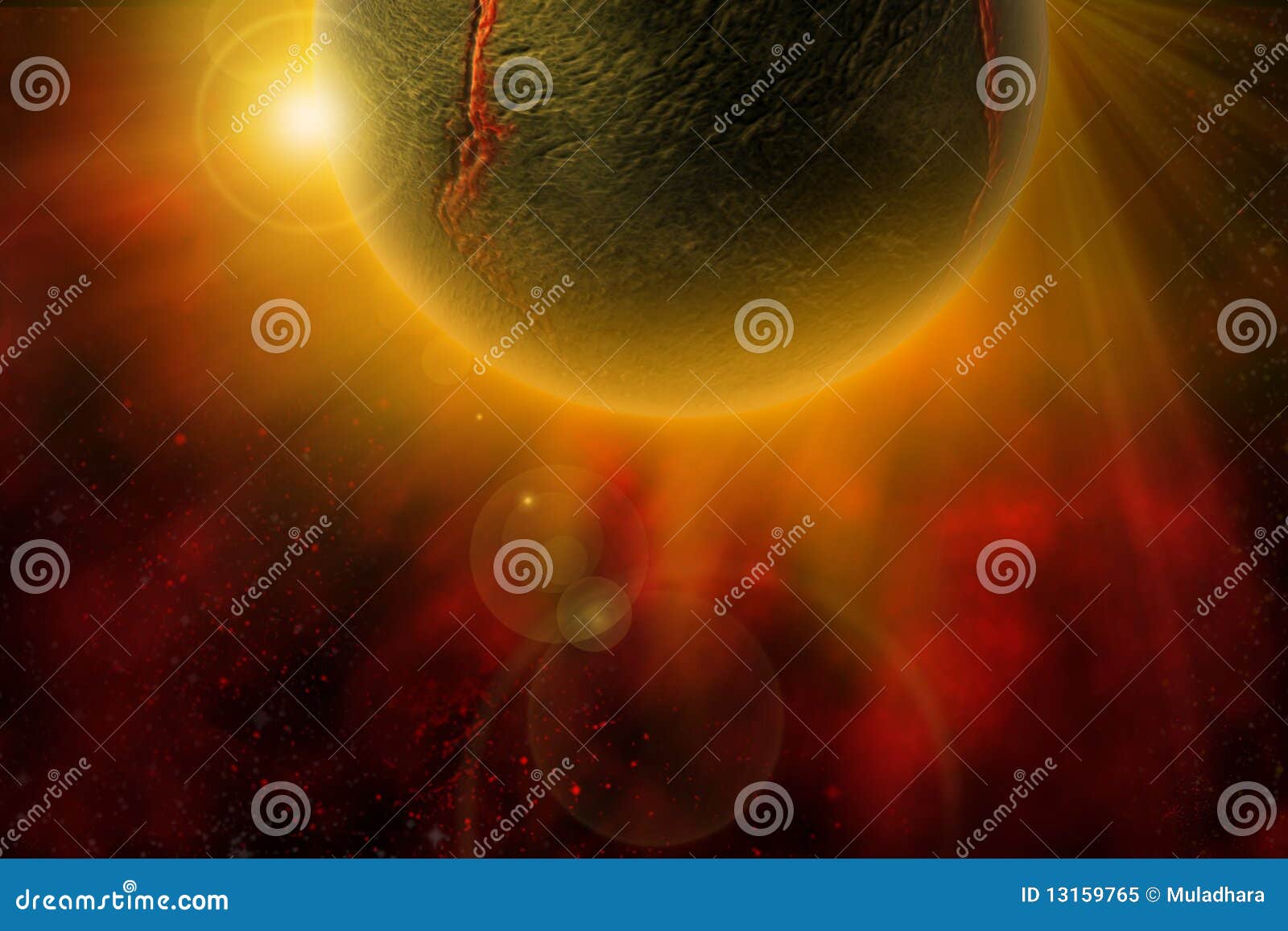 Fiery-Planet stock illustration. Illustration of shadow - 13159765