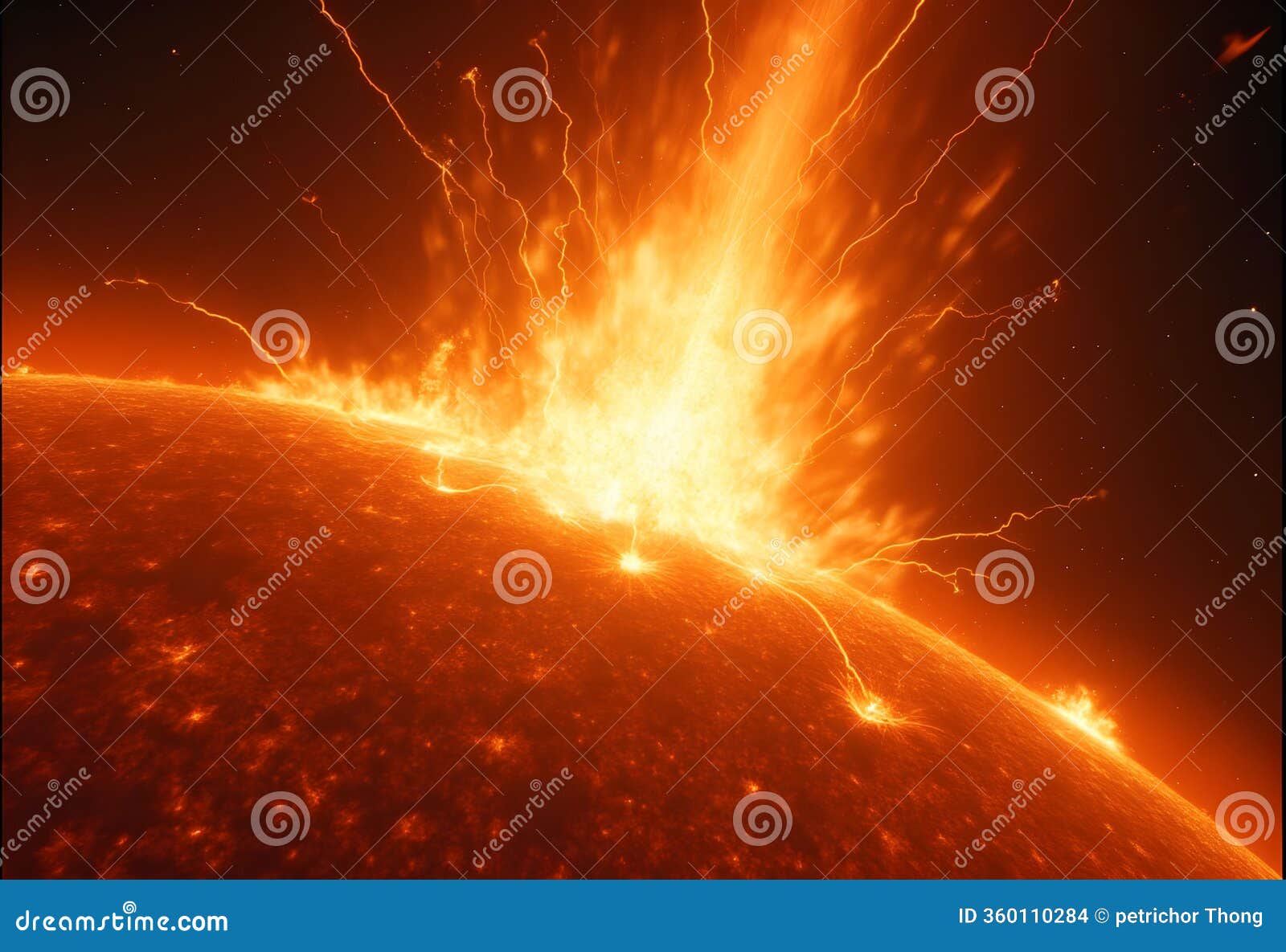 Fiery Plasma Explosion in Deep Space Stock Illustration - Illustration ...