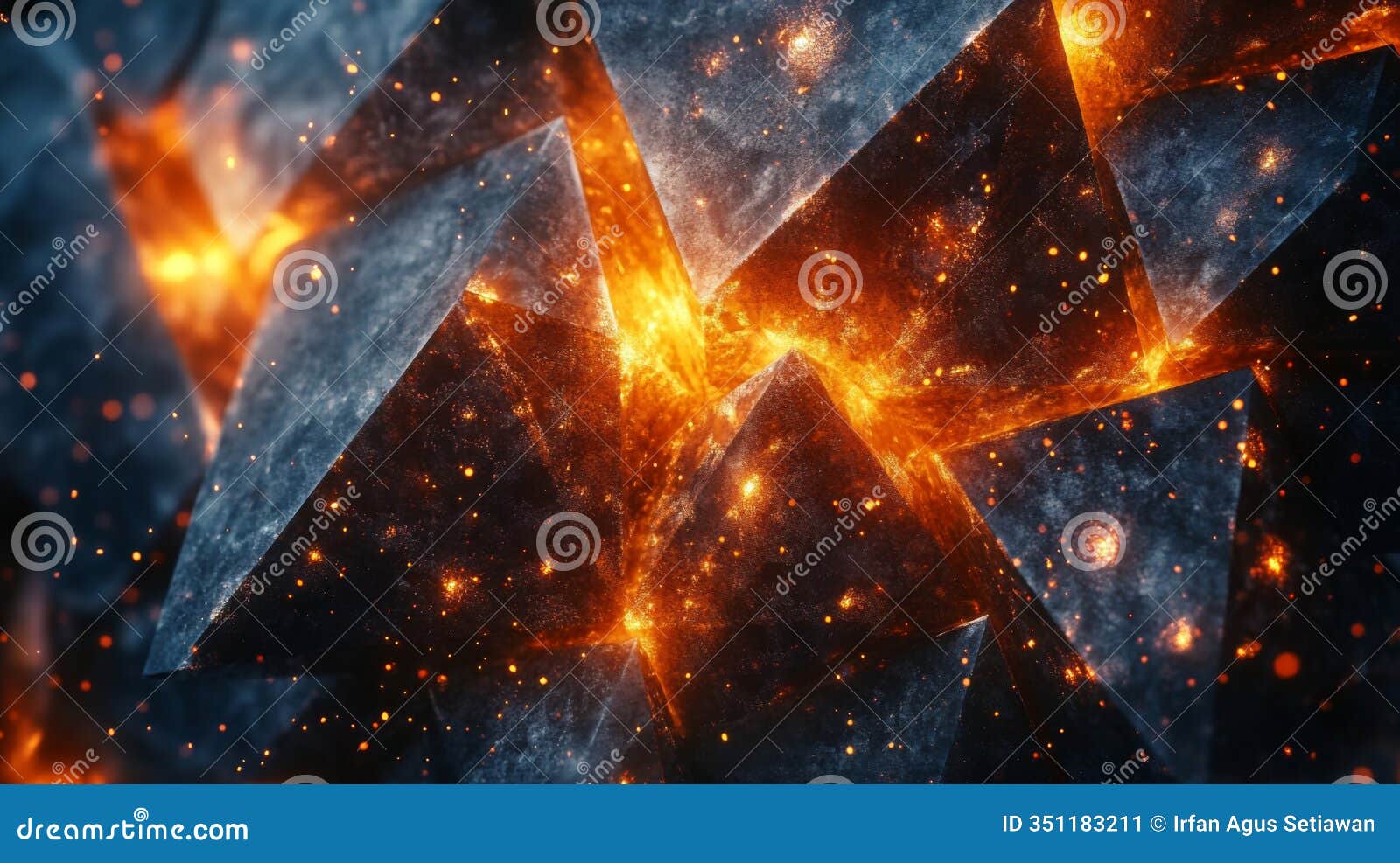 Fiery Pyramide Structure Burning Brightly Stock Illustration ...