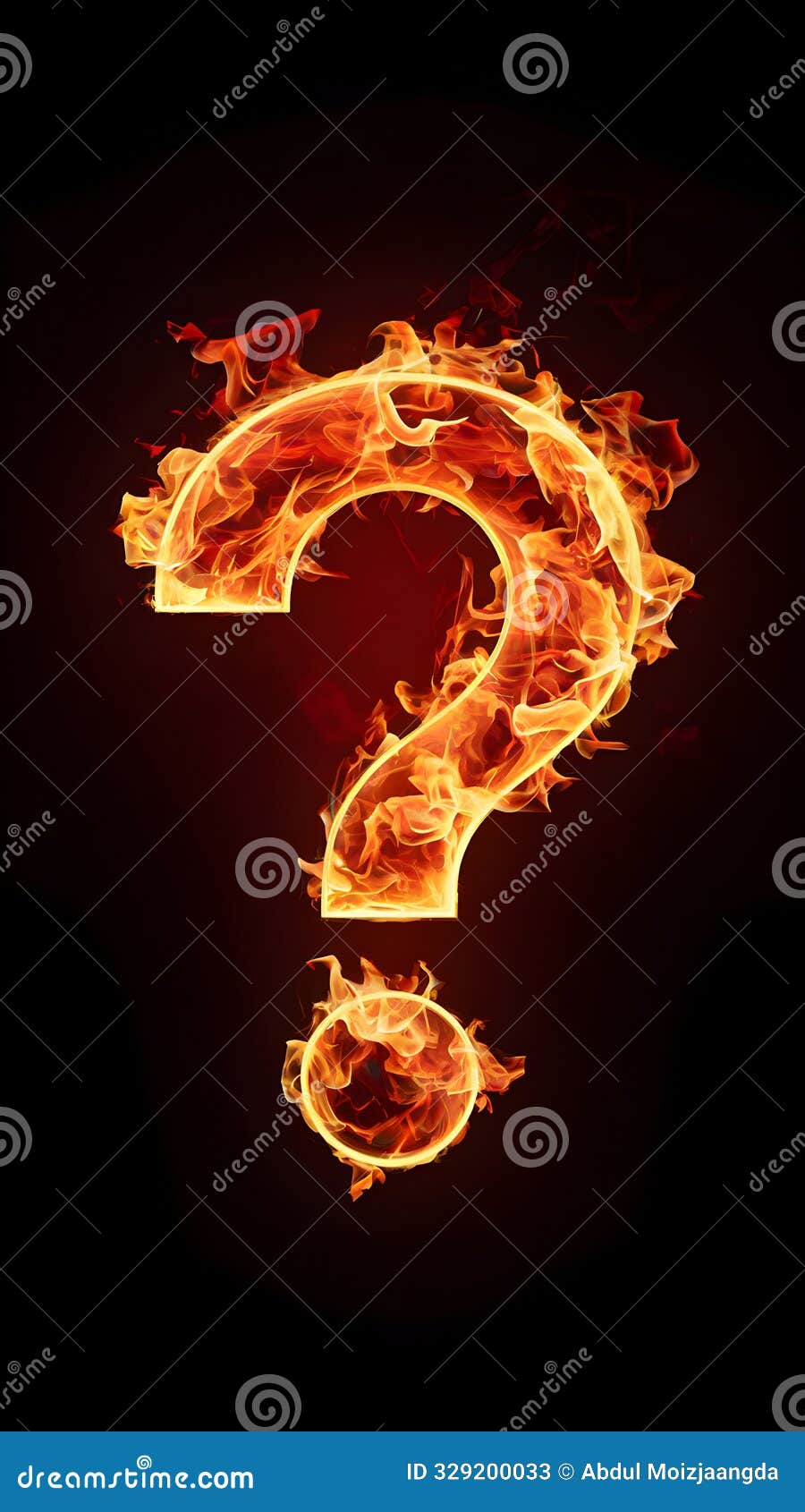 Fiery Question Mark Against Dark Background, Dynamic Focal Point Stock ...