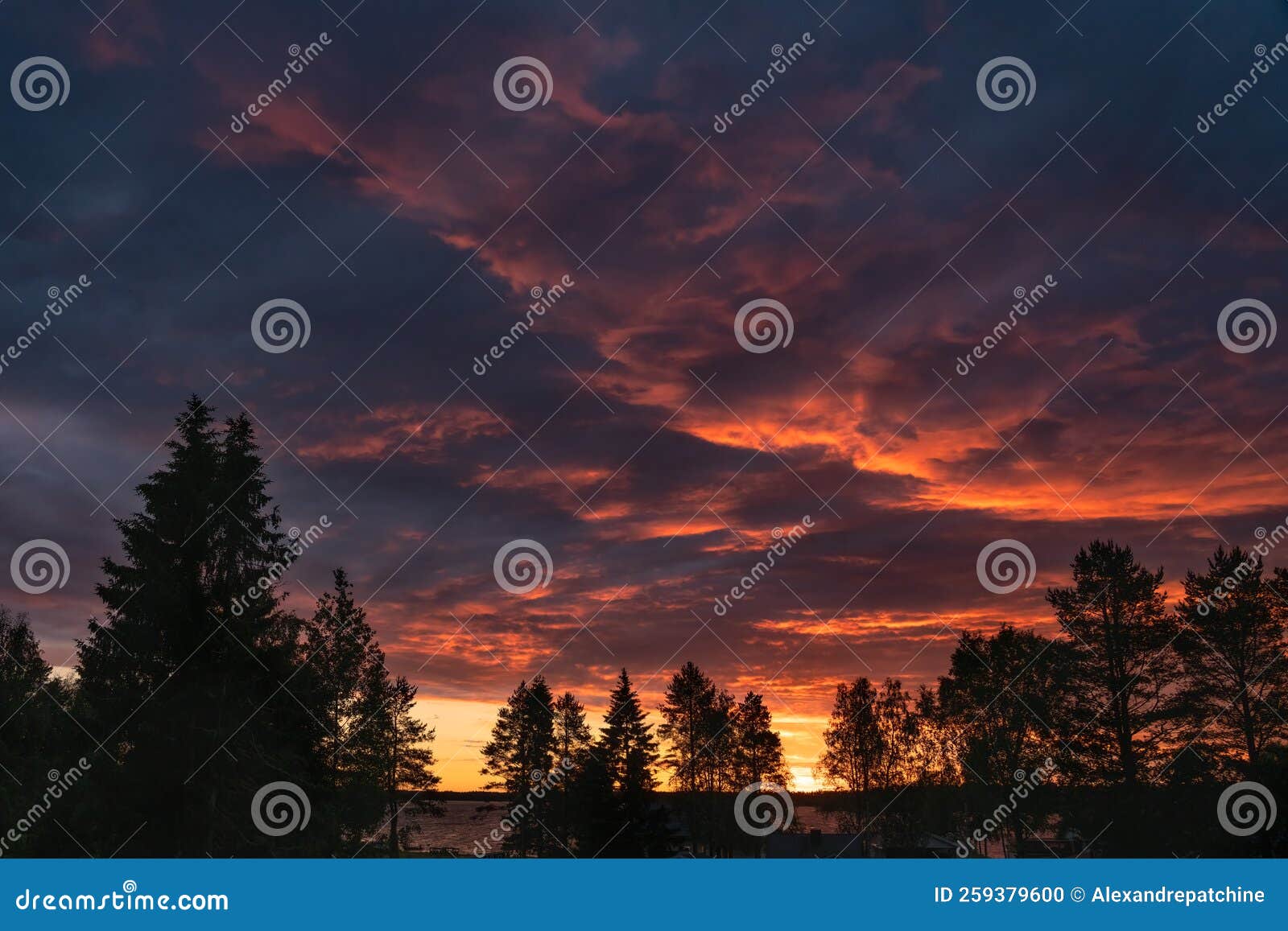 Fiery Red Dramatic Sky, Fast Moving Burning Clouds. Fire, War ...