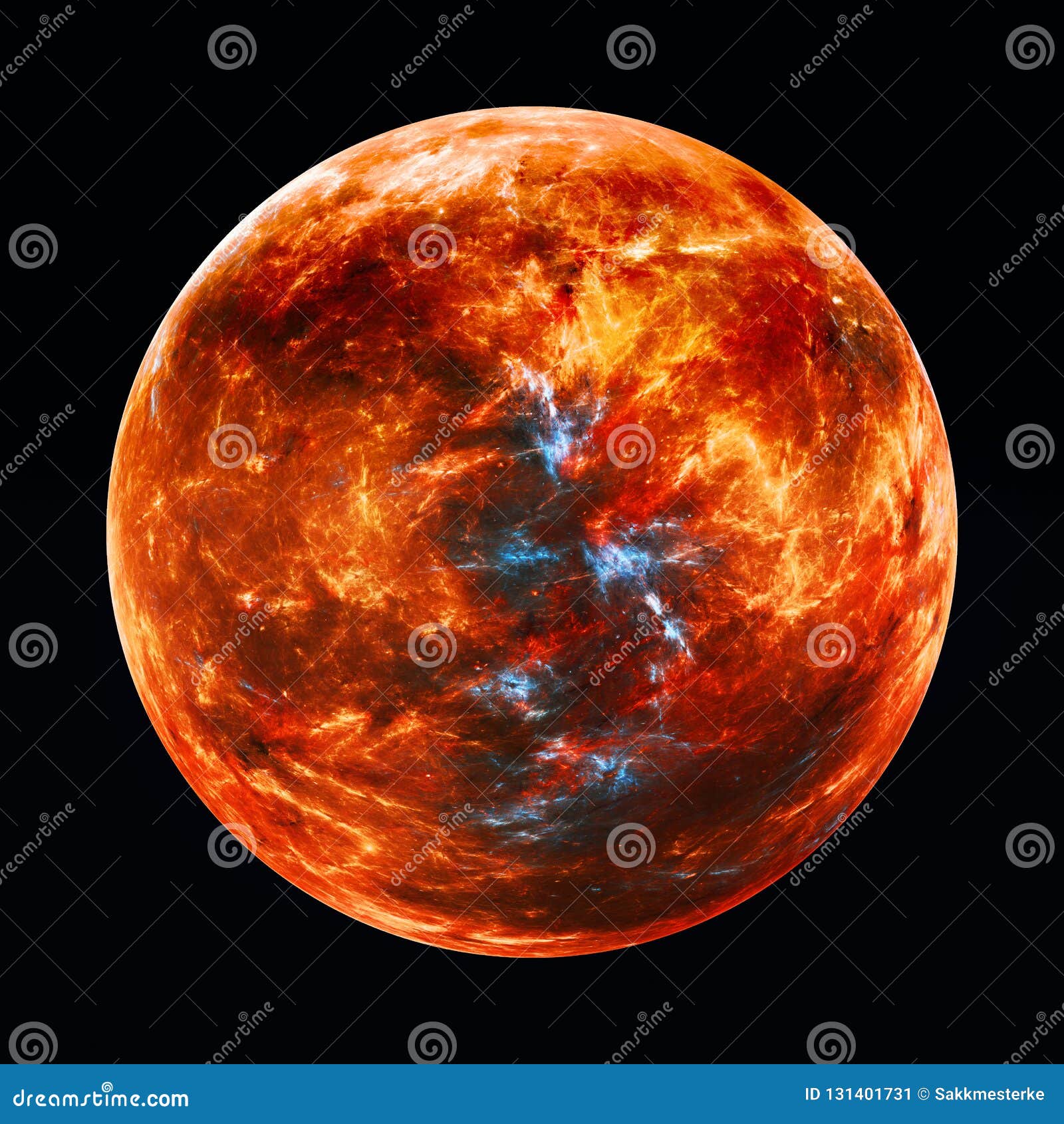 Fiery red exoplanet stock illustration. Illustration of background ...