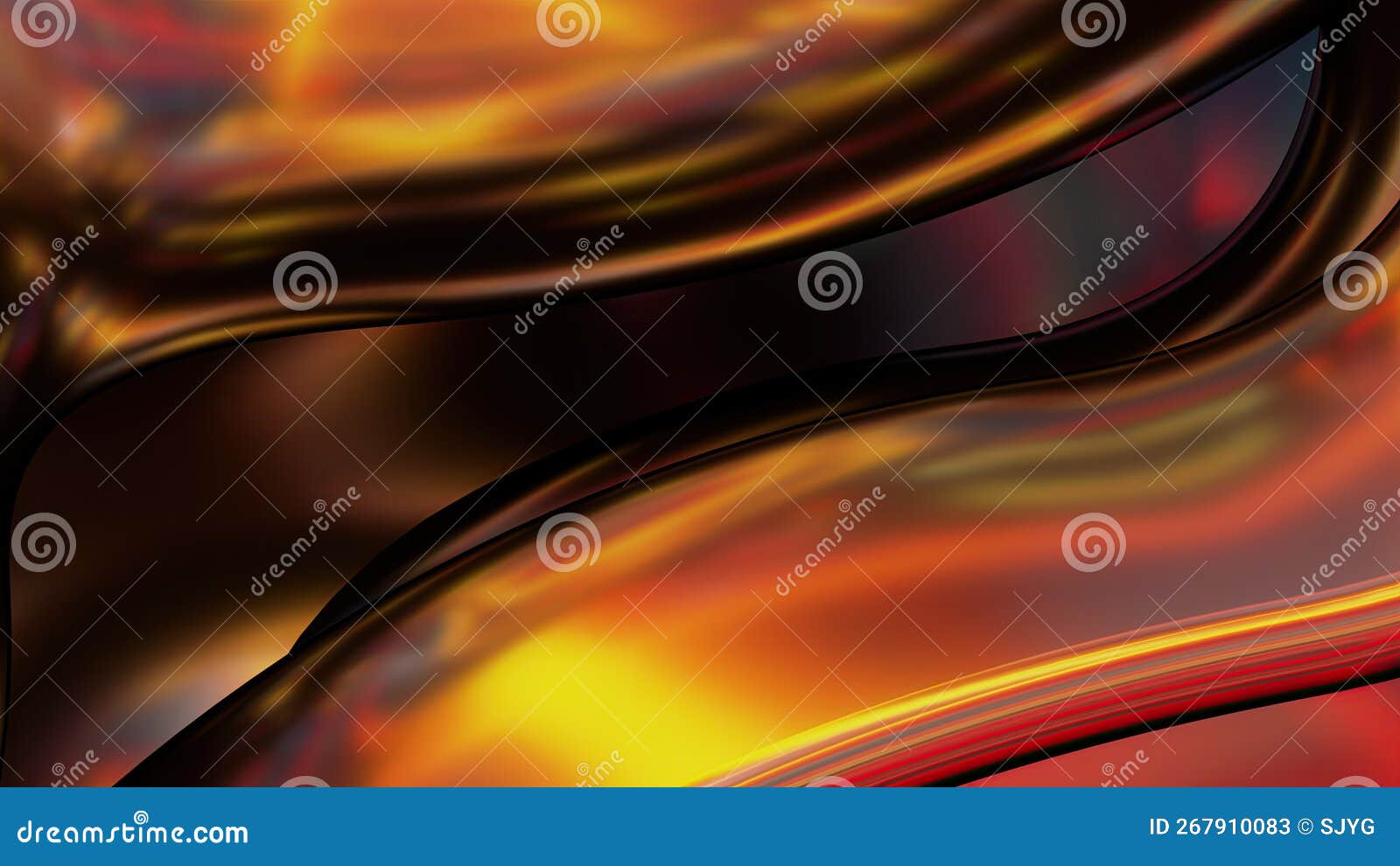Fiery Red Modern Artistic Organic Bulging and Metallic Texture Abstract ...