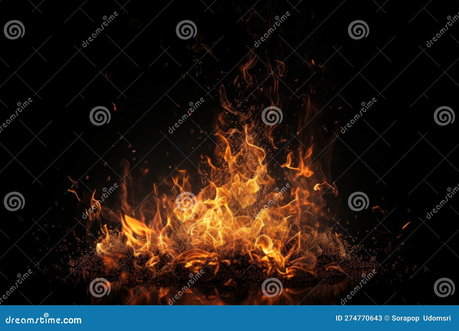 Fiery Red and Orange Flames Creating an Intense Abstract Pattern on a ...