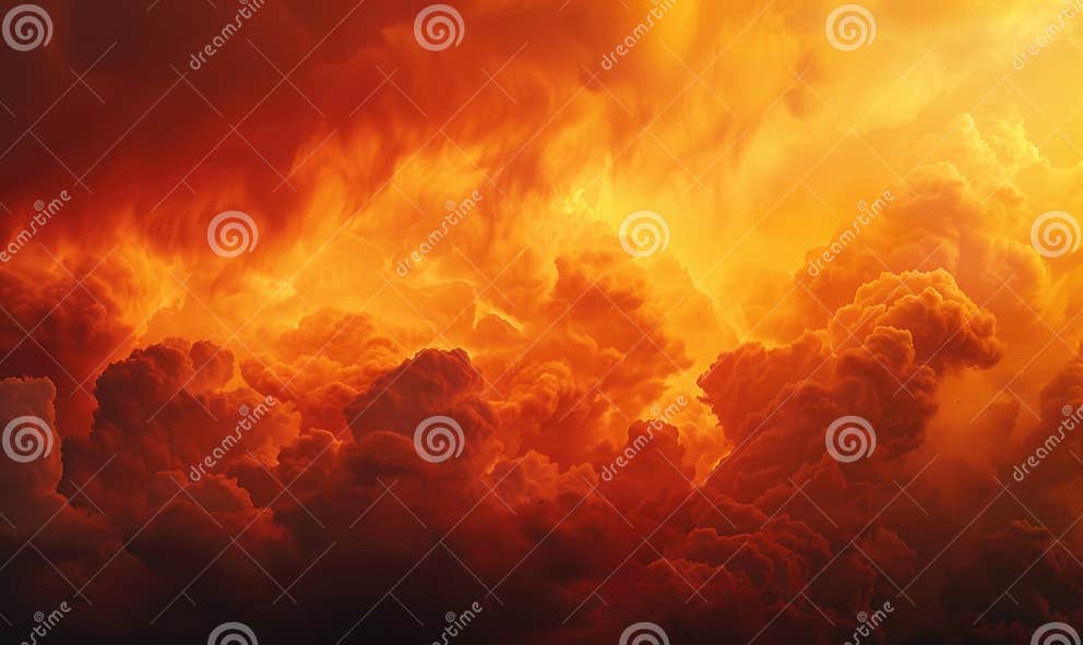 Fiery Red-orange Sky and Dramatic Clouds, Sky Background Stock Photo ...