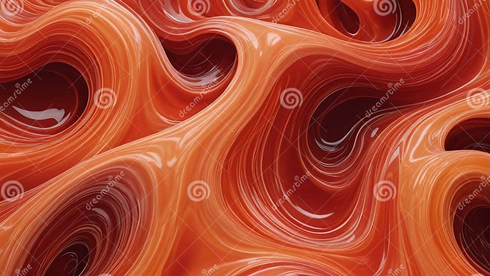 Fiery Red and Orange Translucent Waves Organic 3D Texture Pattern Stock ...