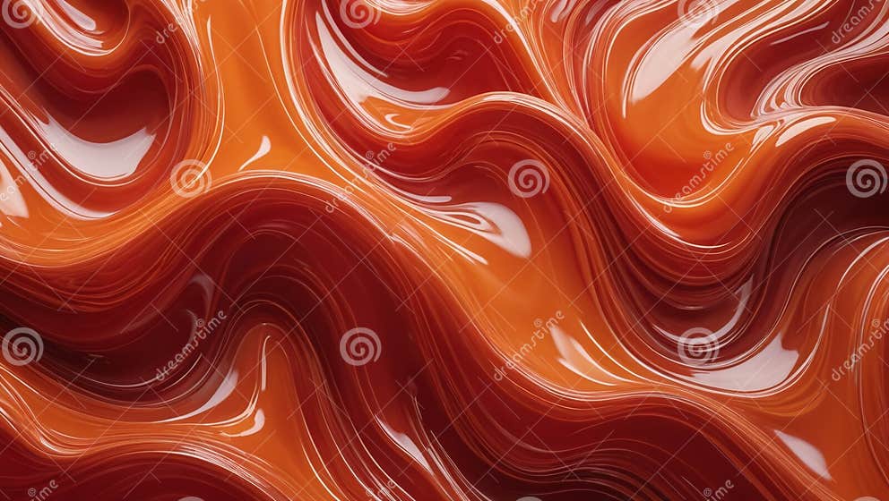 Fiery Red and Orange Translucent Waves Organic 3D Texture Pattern Stock ...