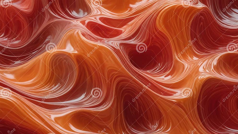 Fiery Red and Orange Translucent Waves Organic 3D Texture Pattern Stock ...