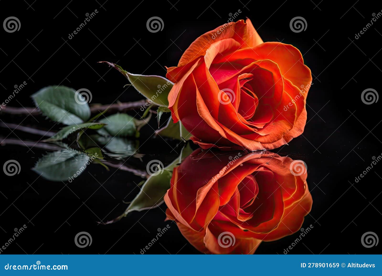 Fiery Rose, The Flower Of Passion Royalty-Free Stock Photography ...