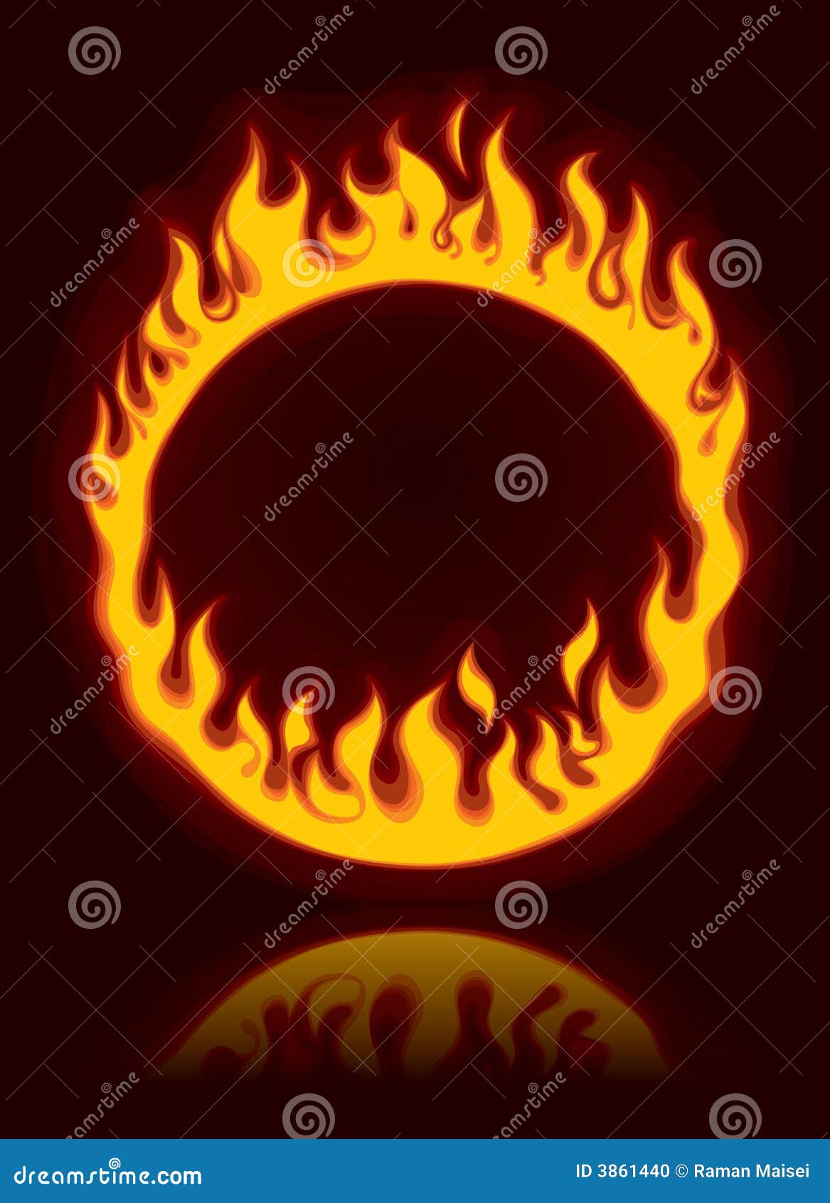 Fiery ring stock vector. Illustration of fiery, background - 3861440