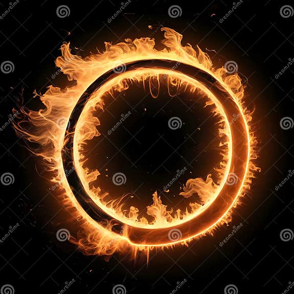 Fiery Ring of Fire Abstract Background Stock Illustration ...