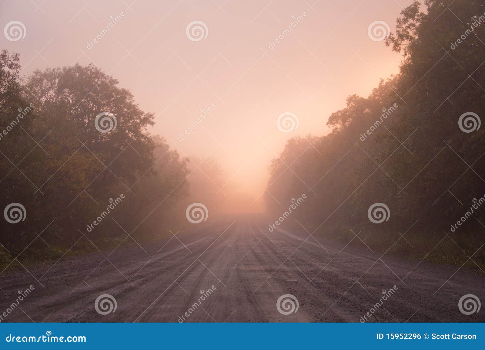 Fiery Road Landscape stock photo. Image of foggy, nature - 15952296