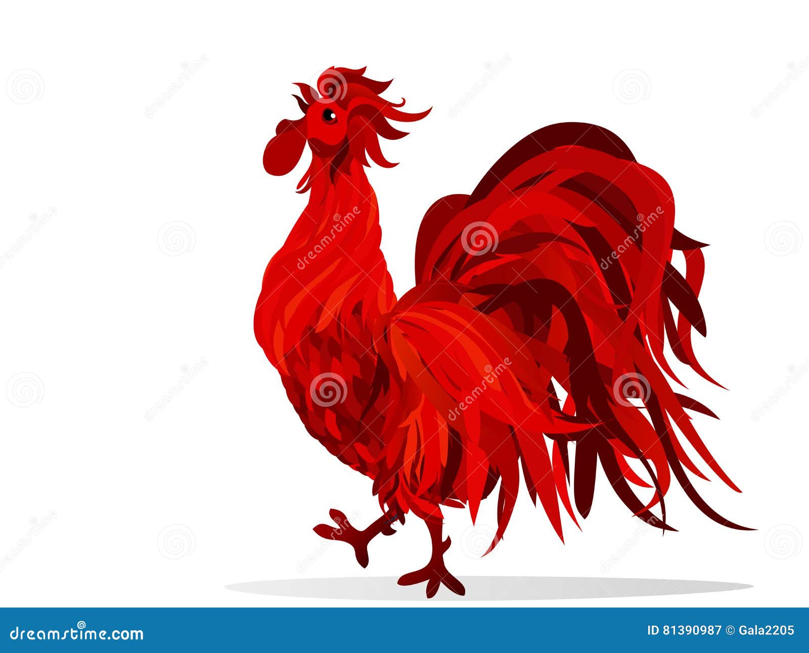Fiery Rooster. Vector.Symbol 2017.Isolated Profile Red Cockerel Stock ...