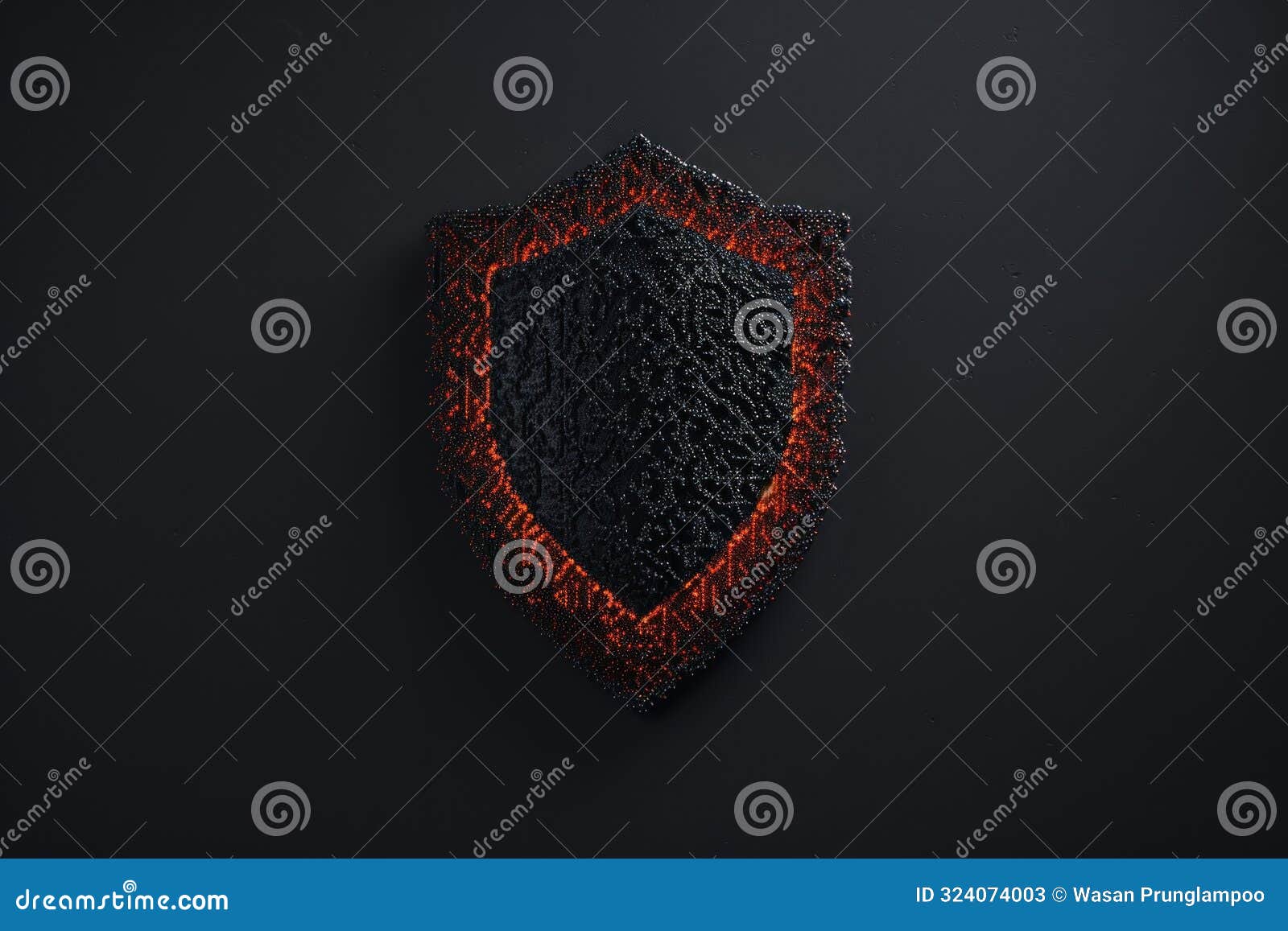 A Fiery Shield on a Dark Background, Symbolizing Protection and ...