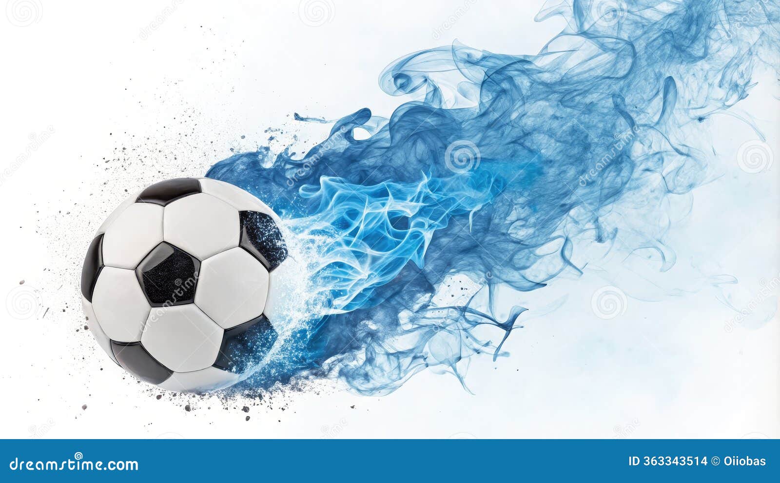 Fiery Soccer Impact, Ball Propelled With Force In Electrifying Stadium ...