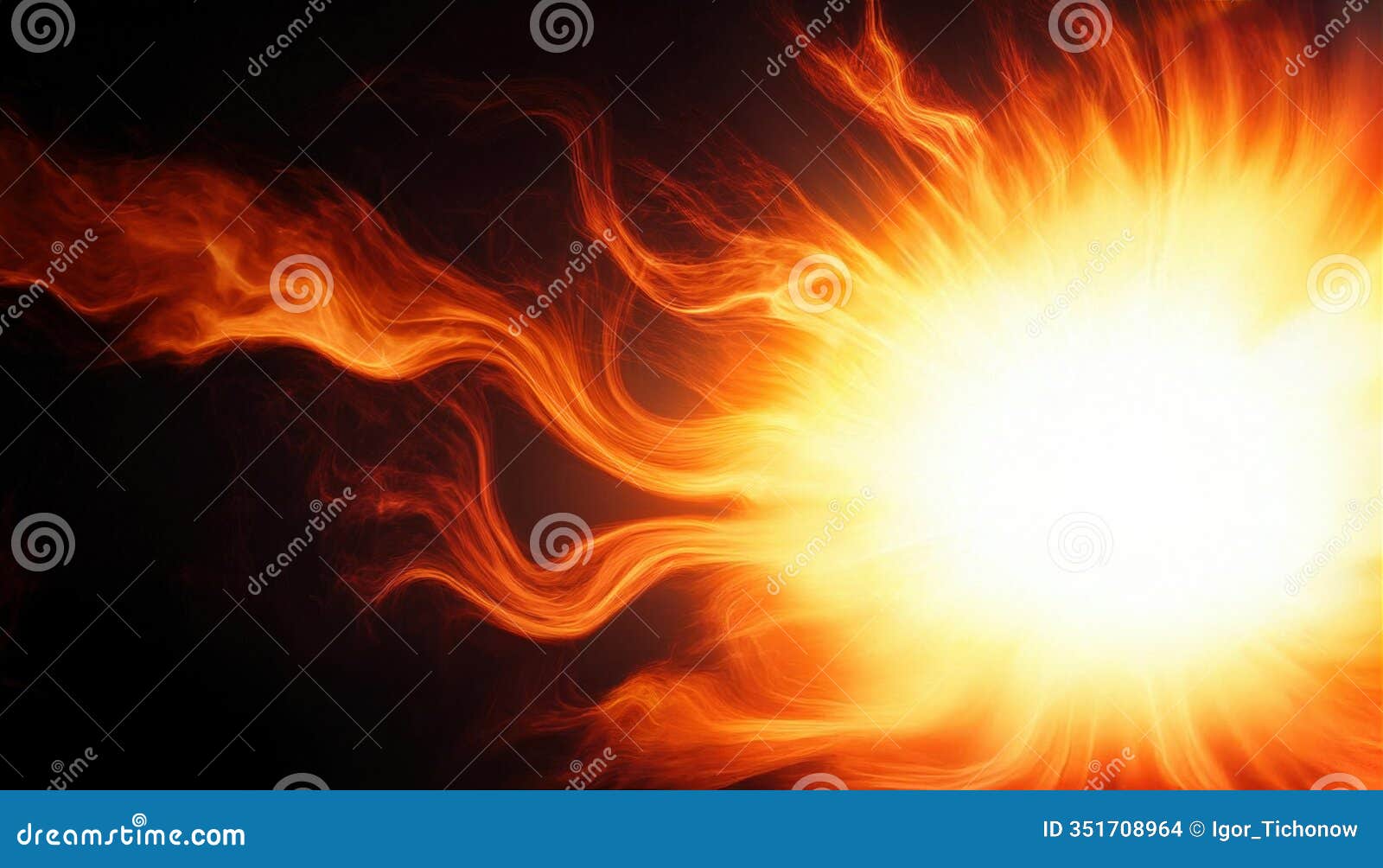 Fiery Solar Flare with Streams of Glowing Orange and Yellow Plasma ...