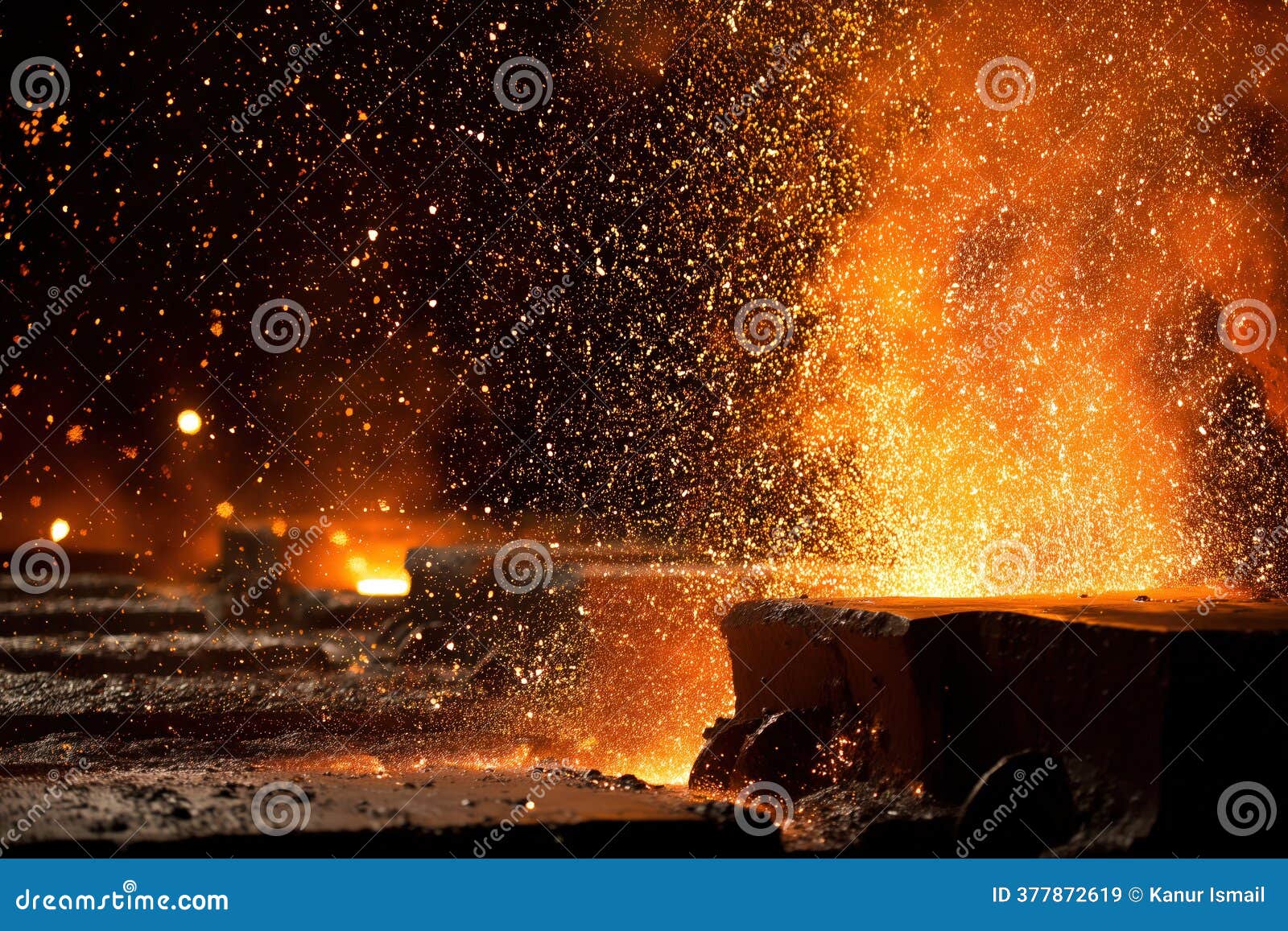 Fiery Sparks On Black: Details Of Blazing Flames Isolated On A Dark ...