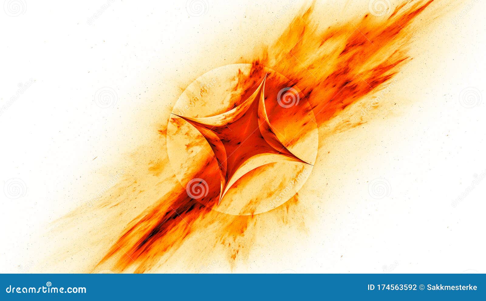 Fiery Star Emblem with Particles Abstract Background Stock Illustration ...