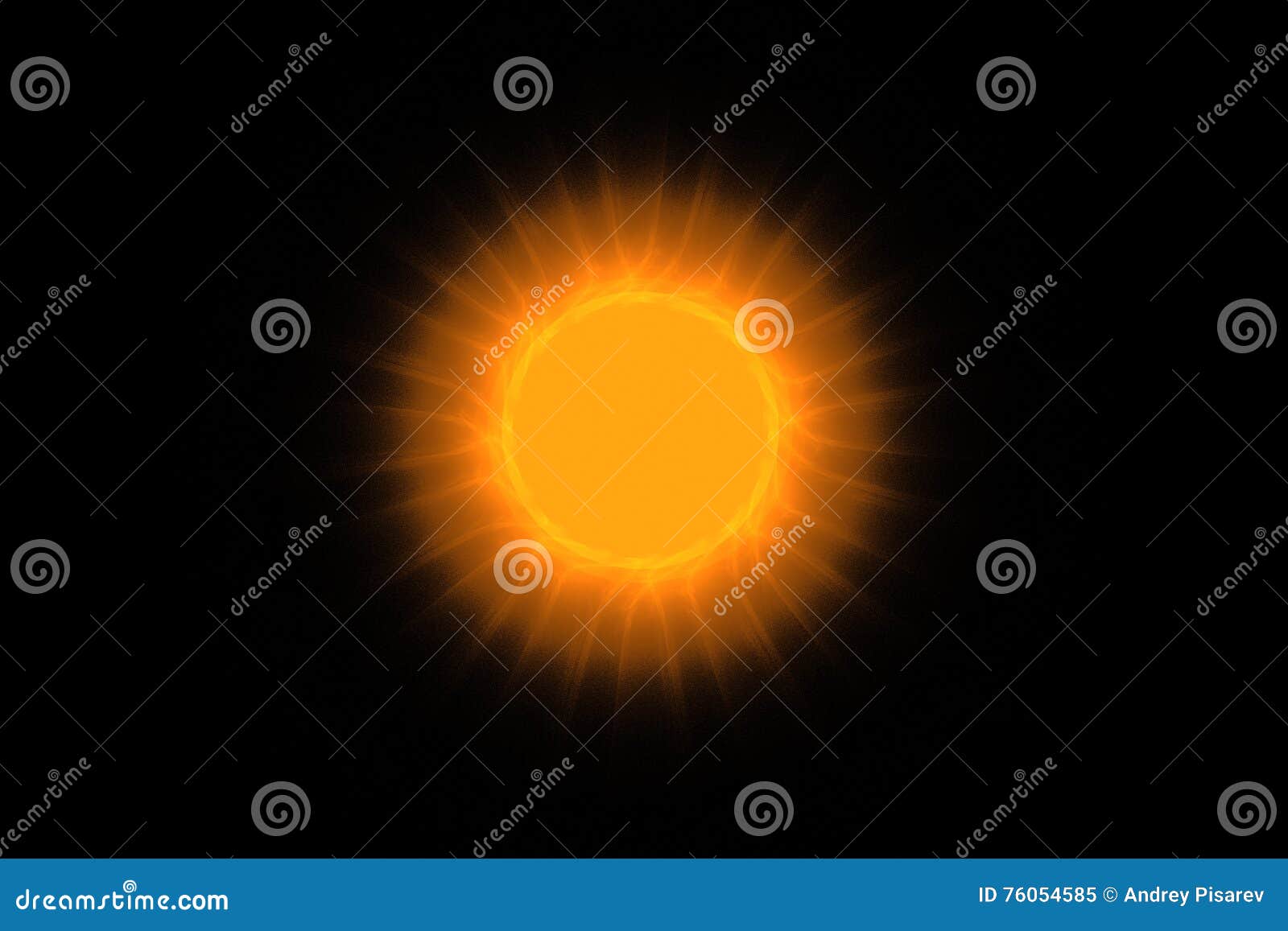 The fiery sun in the dark stock illustration. Illustration of abstract ...