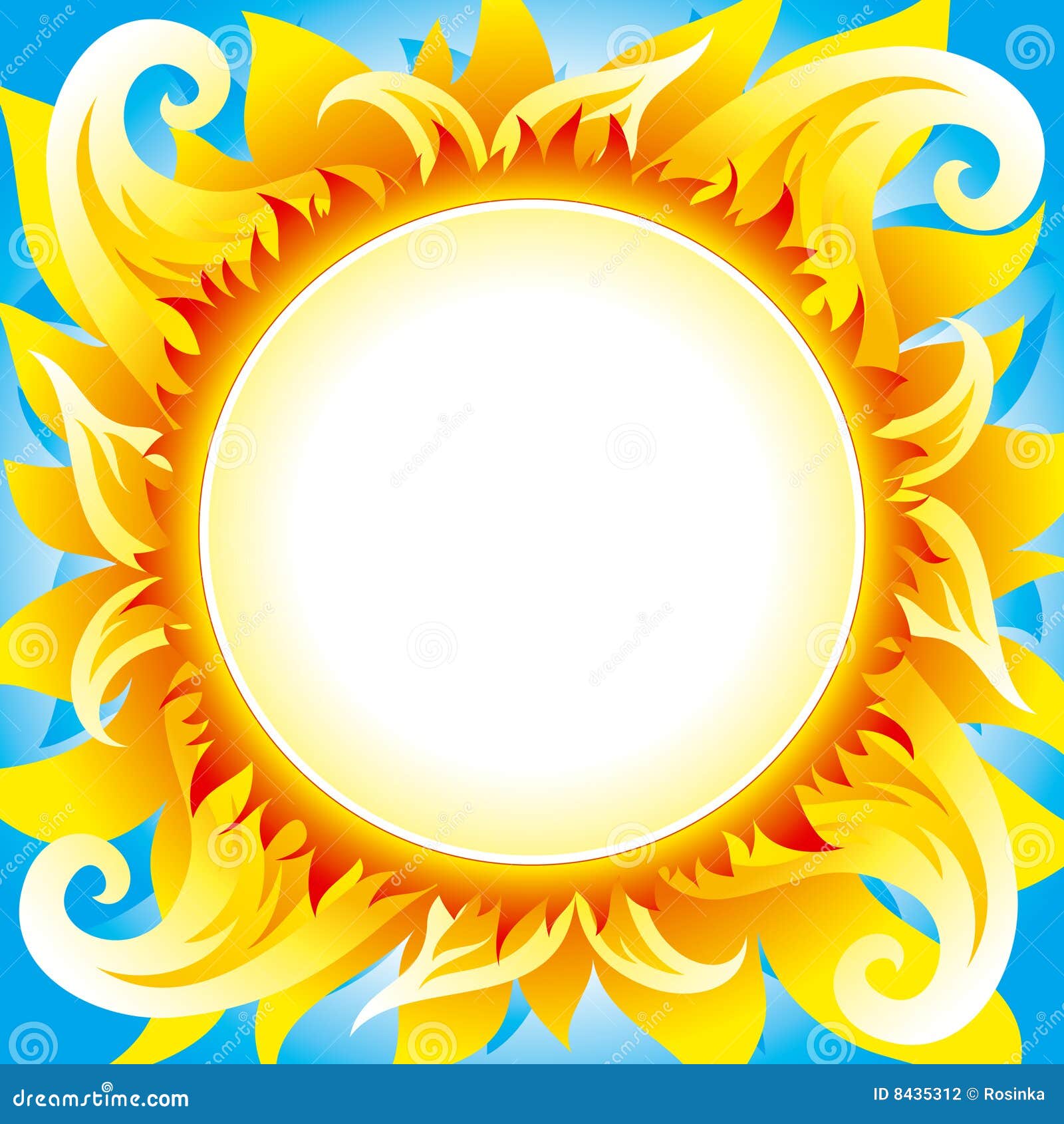 Fiery Sun Vector Background Stock Vector - Illustration of energy ...