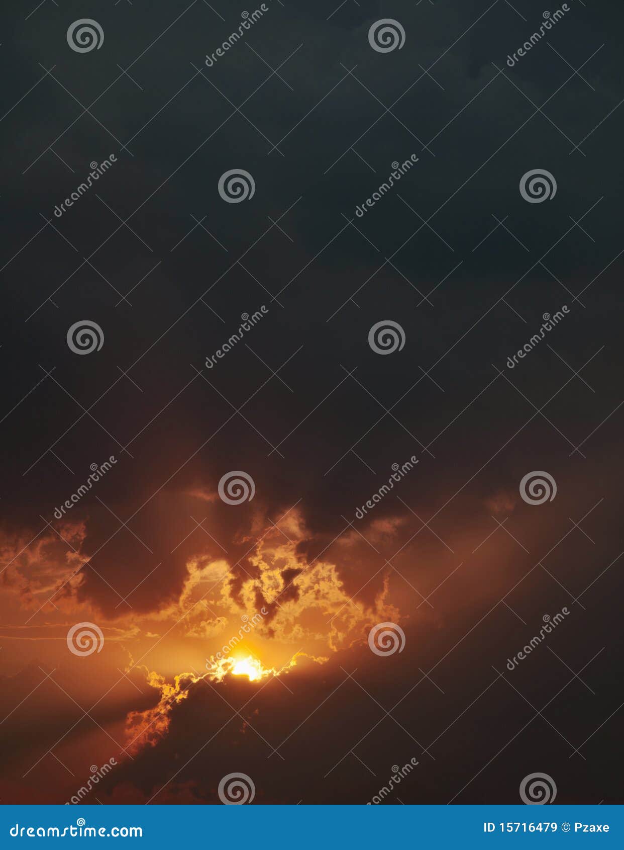 Fiery Sunset - Vertical Composition Stock Image - Image of nebulosity ...