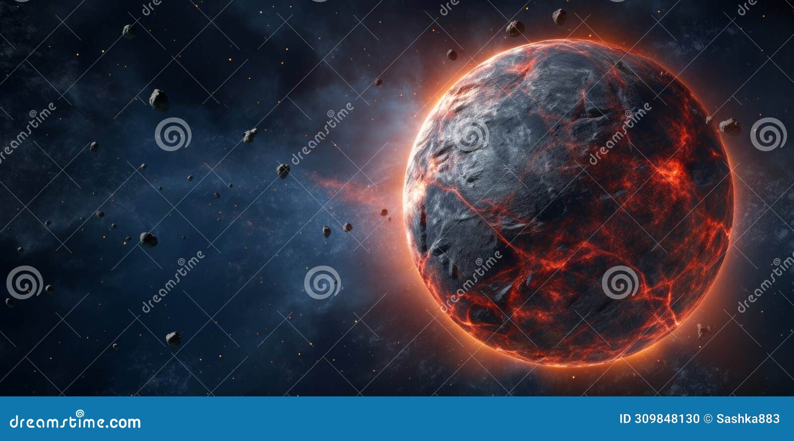 Fiery Supernova Explosion in Outer Space with Debris and Celestial ...