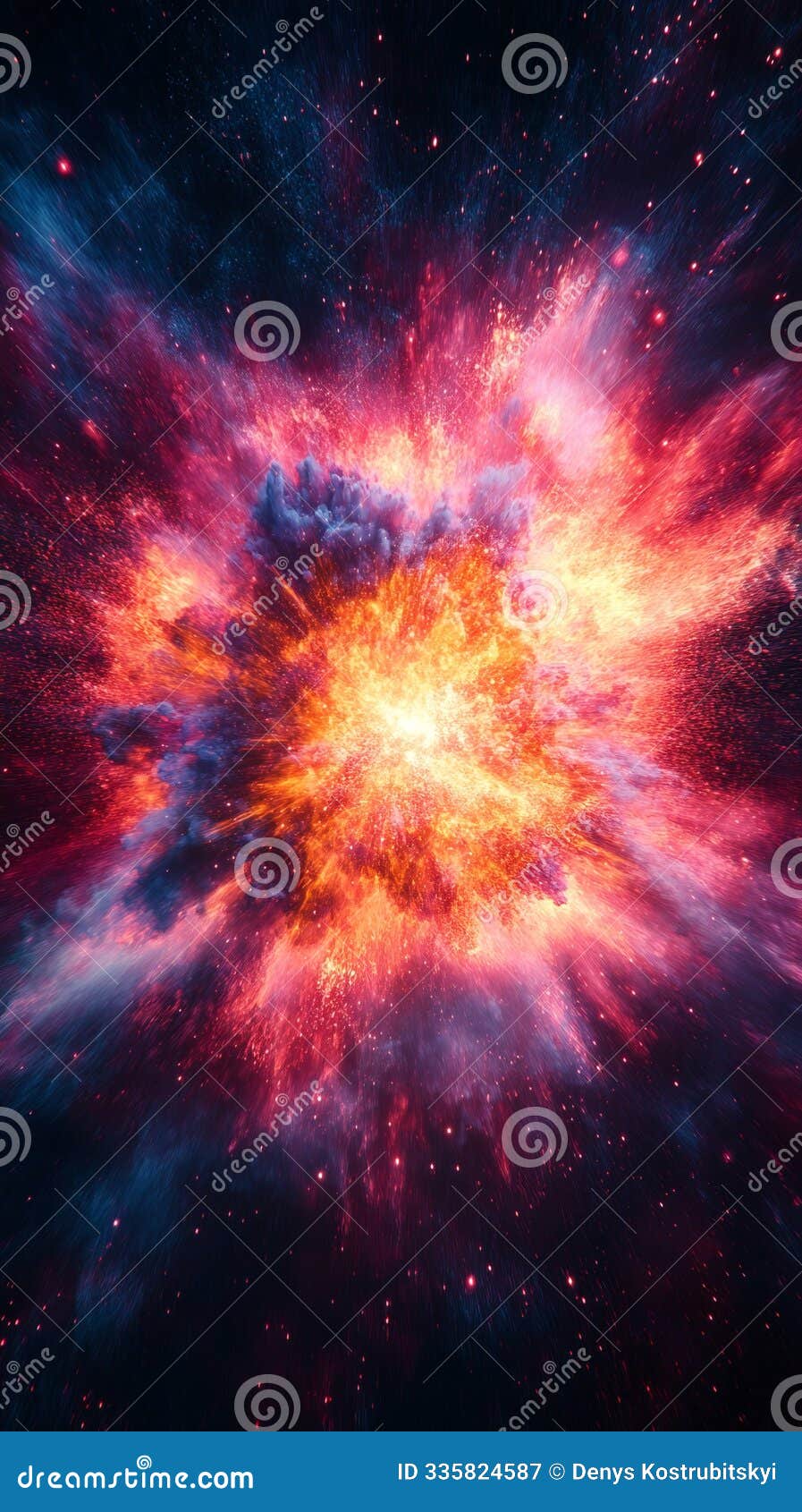 Fiery Supernova Explosion - Vertical Wallpaper for Phones Stock ...