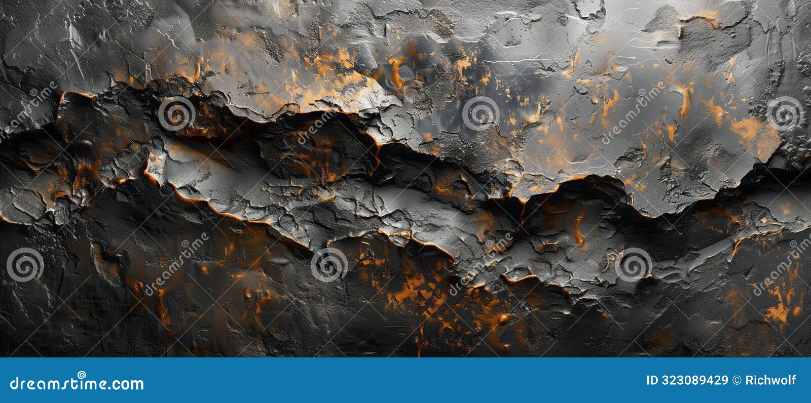 Fiery, Textured Rock Landscape with Unique Layers and Patterns, Forming ...