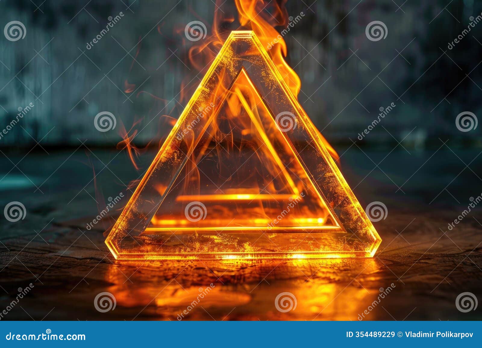 A Fiery Triangle Shaped Object with Flames in Front of it. Ideal for ...