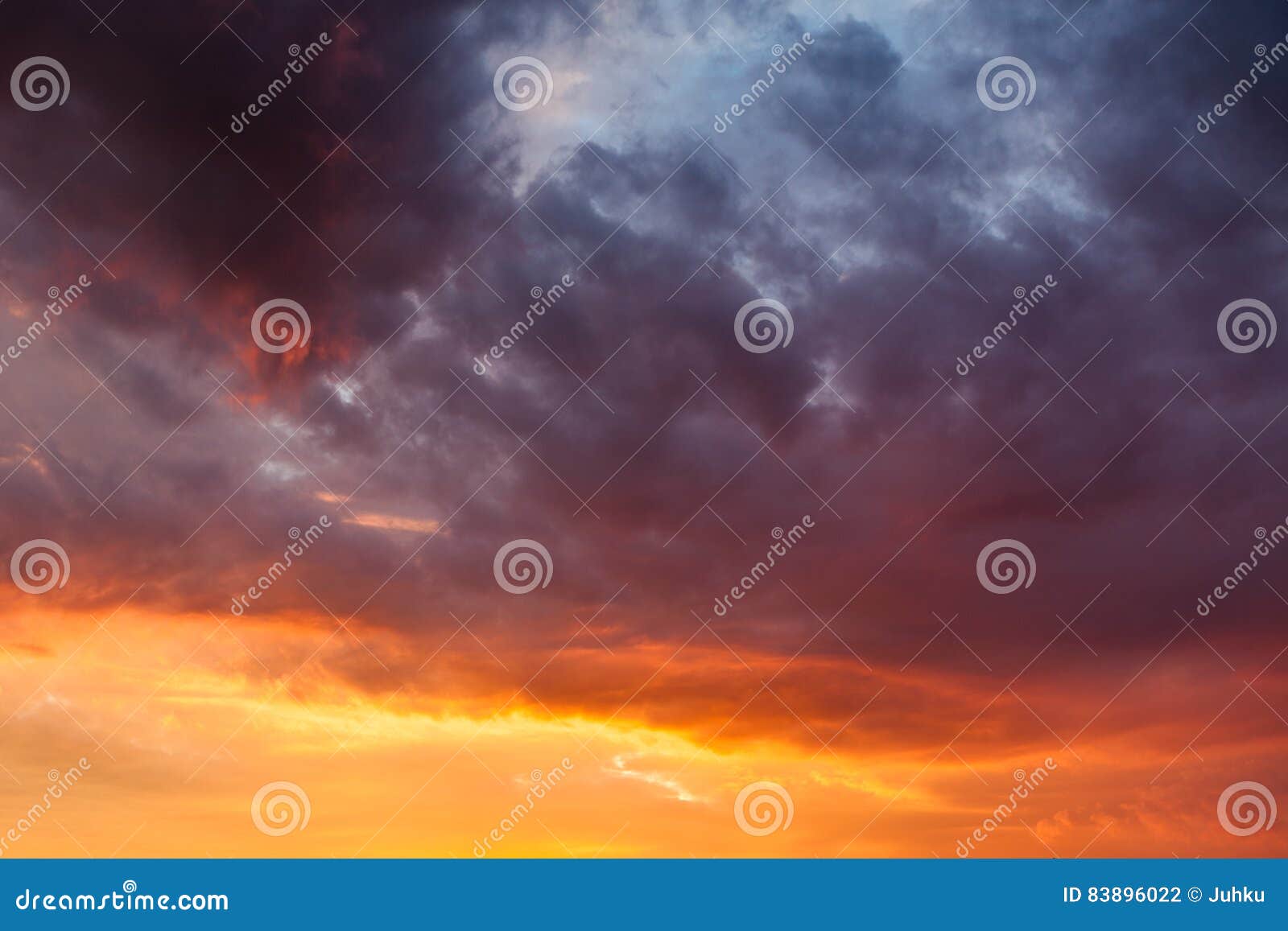Fiery Vivid Sunset Sky Clouds Stock Photo - Image of clouds, fiery ...