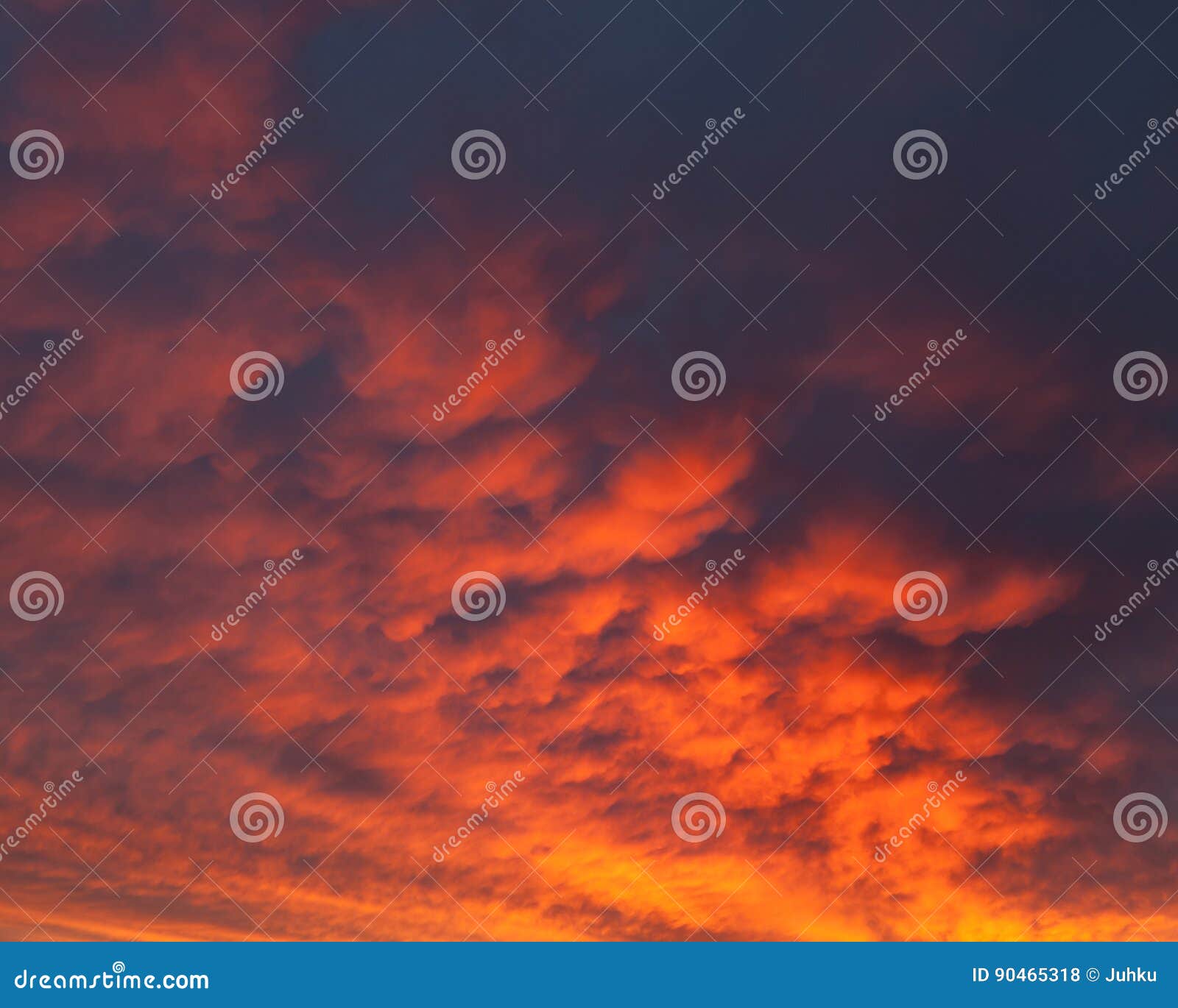 Fiery Vivid Sunset Sky Clouds Stock Photo - Image of scene, orange ...