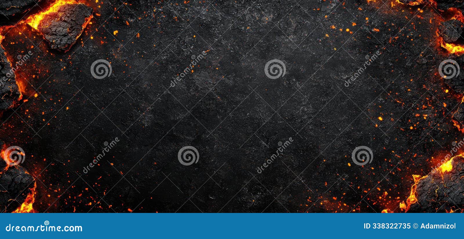 Fiery Volcanic Eruptions And Backdrop. Assortment Of Smoke Banners In ...