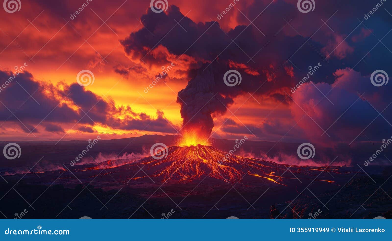 Dramatic Lava Flow Texture Over Dark Volcanic Rock Surface Creating A ...