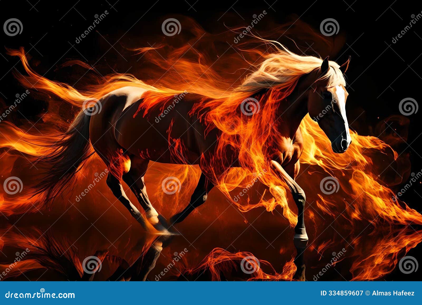 Fiery Wallpaper with a Horse Made of Flames Running through the Fire ...