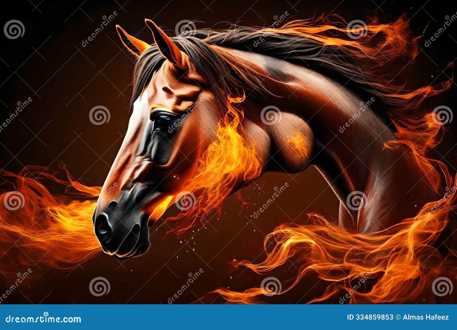 Fiery Wallpaper with a Horse Made of Flames Running through the Fire ...