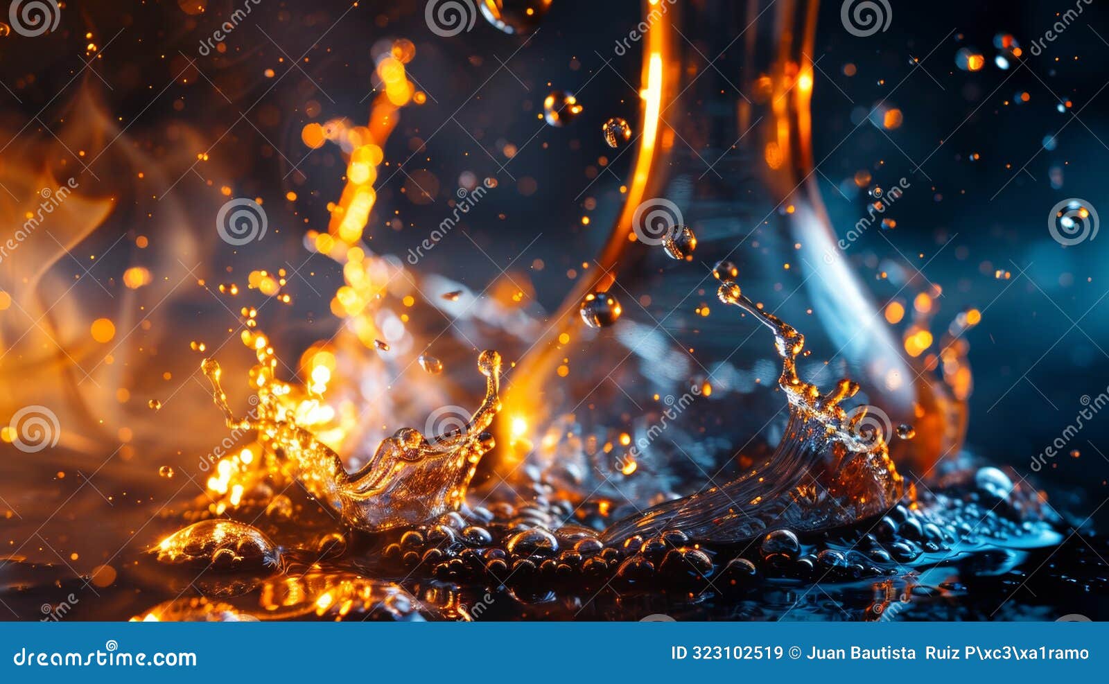 Fiery Water Splash in Dynamic Motion Stock Image - Image of vibrant ...