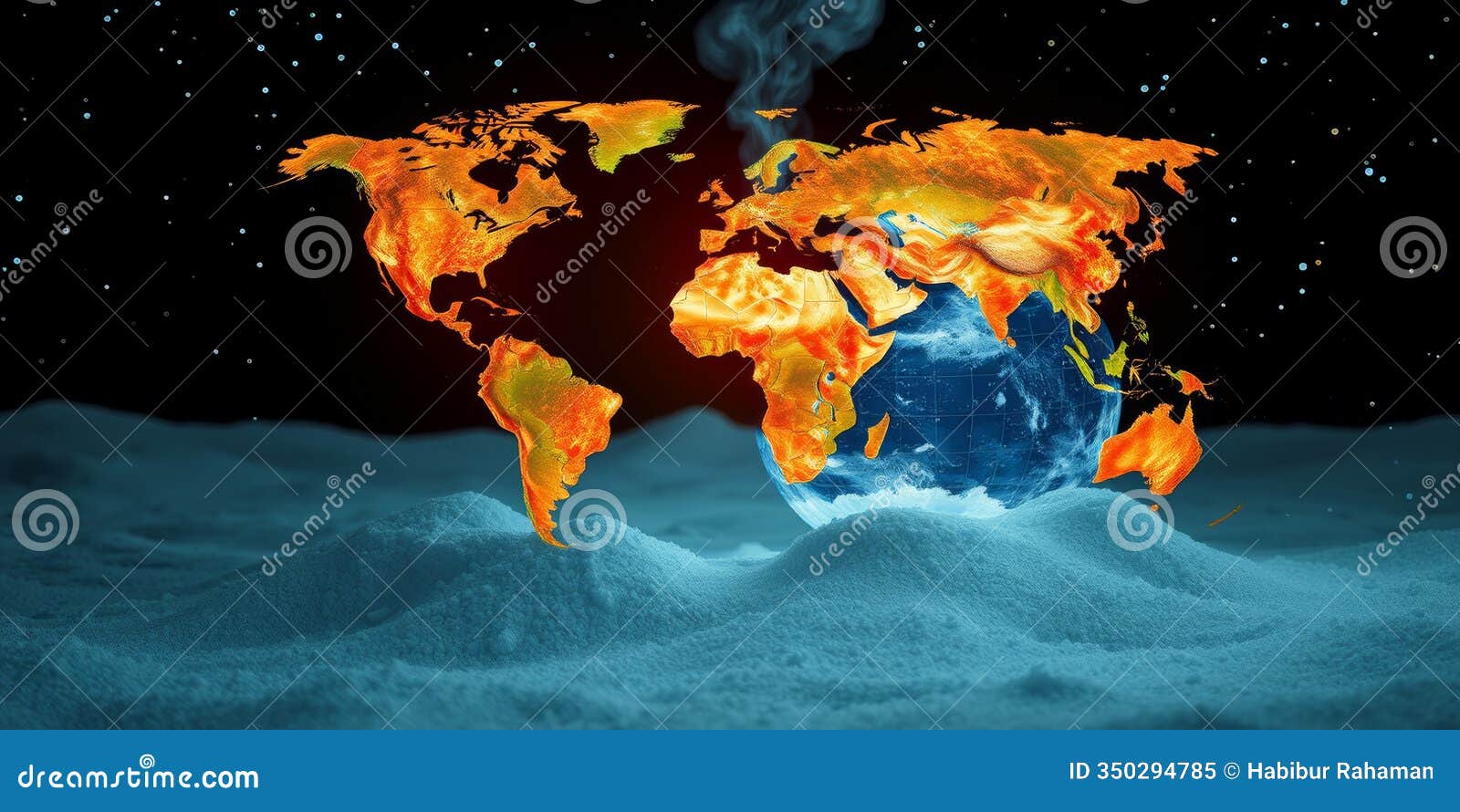 Fiery World Map Illustration Stock Photo | CartoonDealer.com #12498282
