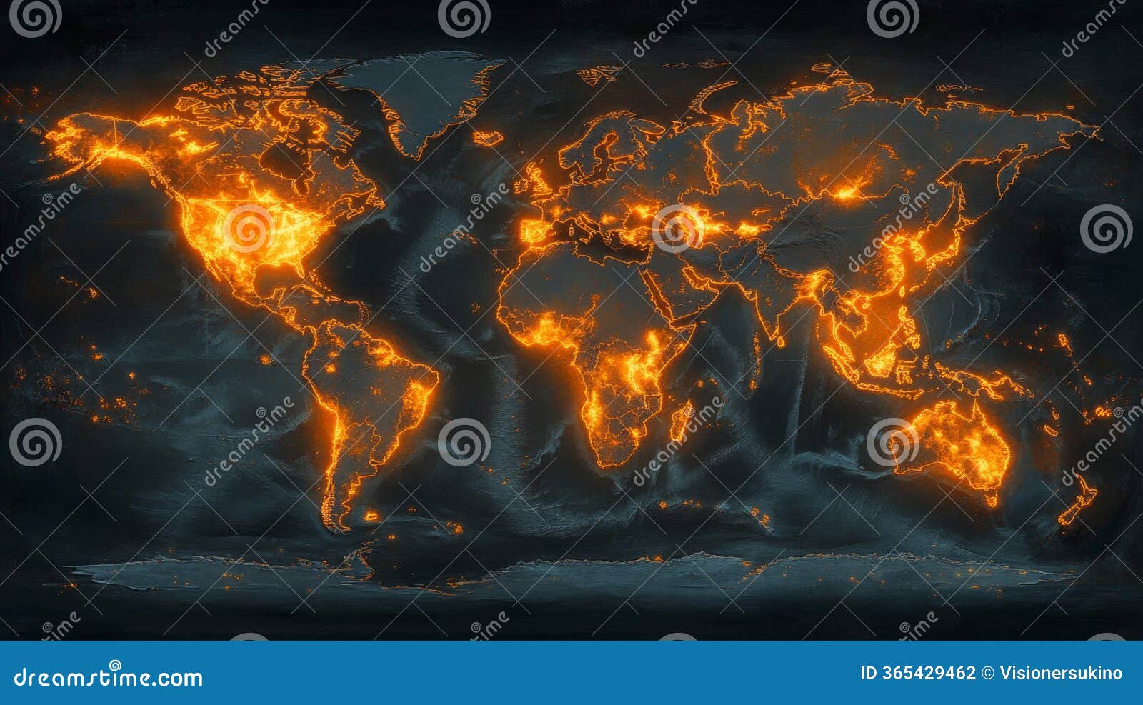 Fiery World Map Illustration Stock Photo | CartoonDealer.com #12498282
