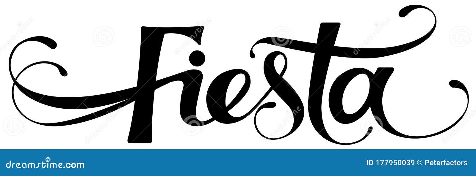 Fiesta - Custom Calligraphy Text Stock Vector - Illustration of fiesta ...