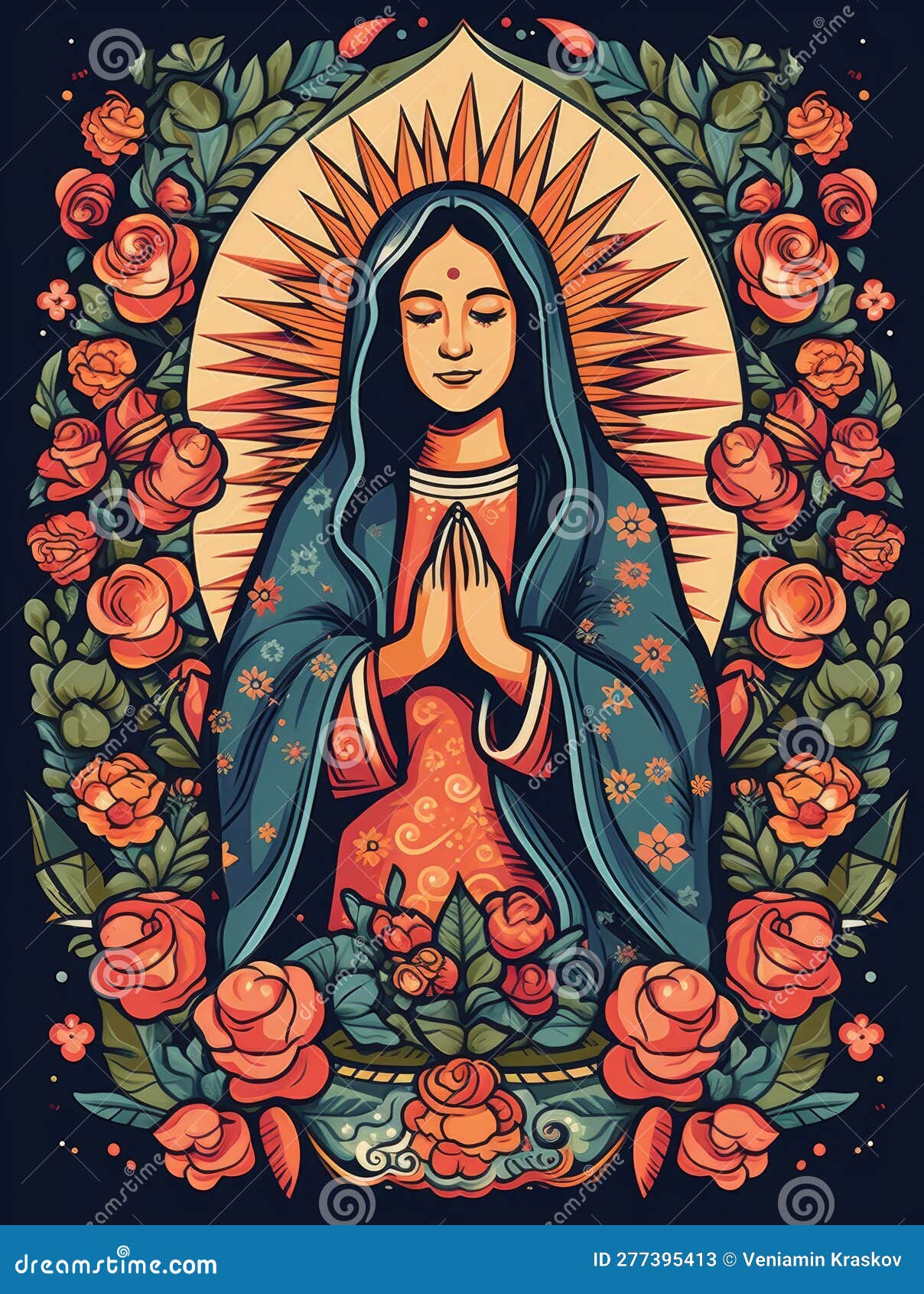 Fiesta De La Virgen Drawing. Stock Illustration - Illustration of cross ... Fiesta De La Virgen Drawing. Stock Illustration - Illustration of cross ...