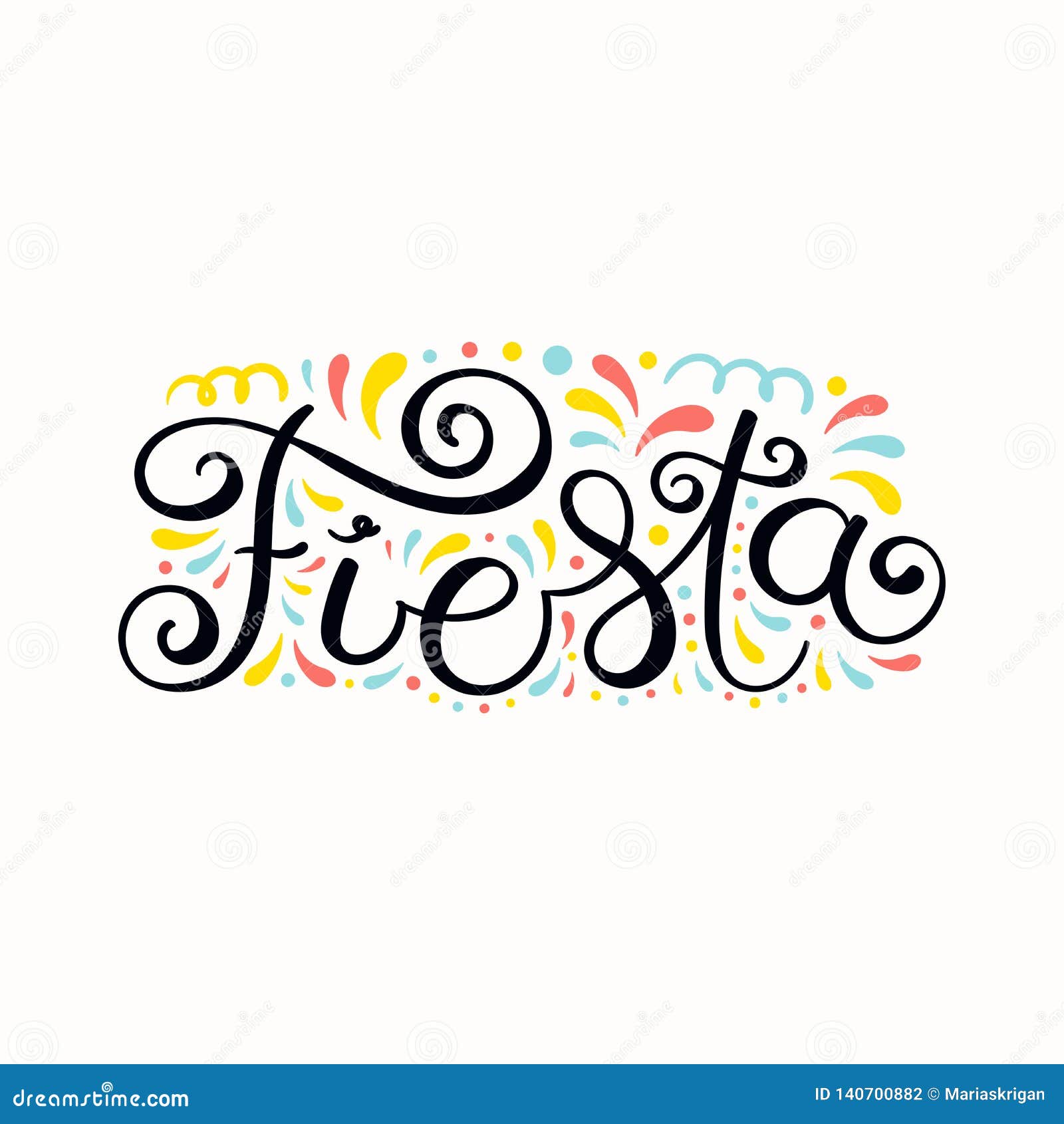 Fiesta Lettering Design Vector Illustration | CartoonDealer.com #140700882