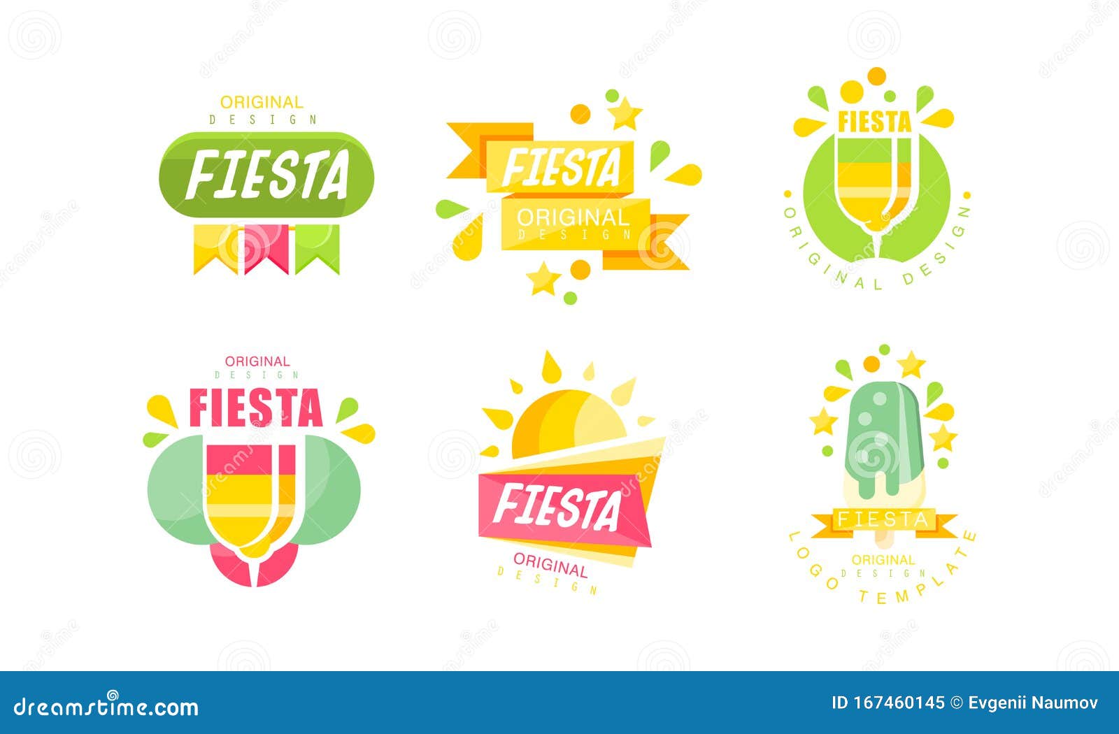 Fiesta Logo and Labels Original Design Vector Set Stock Vector ...