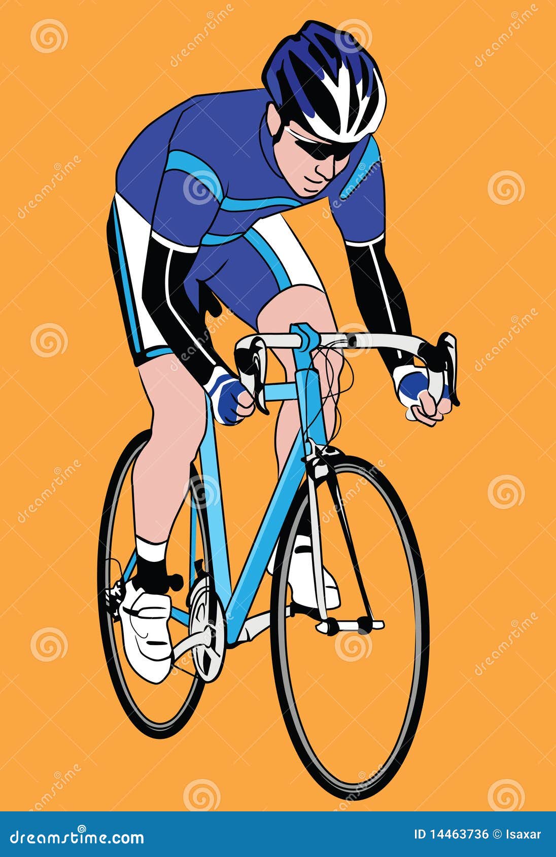 Fietser vector illustratie. Illustration of cycloon, kampioen - 14463736