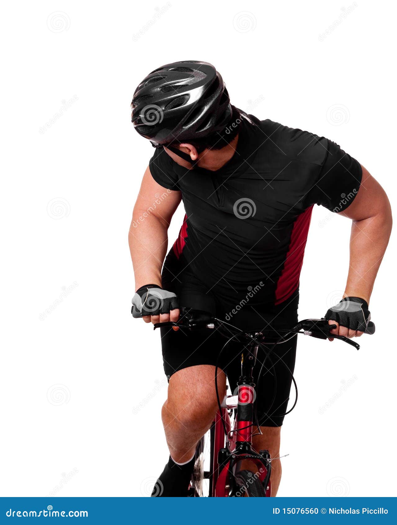 Fietser stock foto. Image of rood, berg, mens, volwassen - 15076560