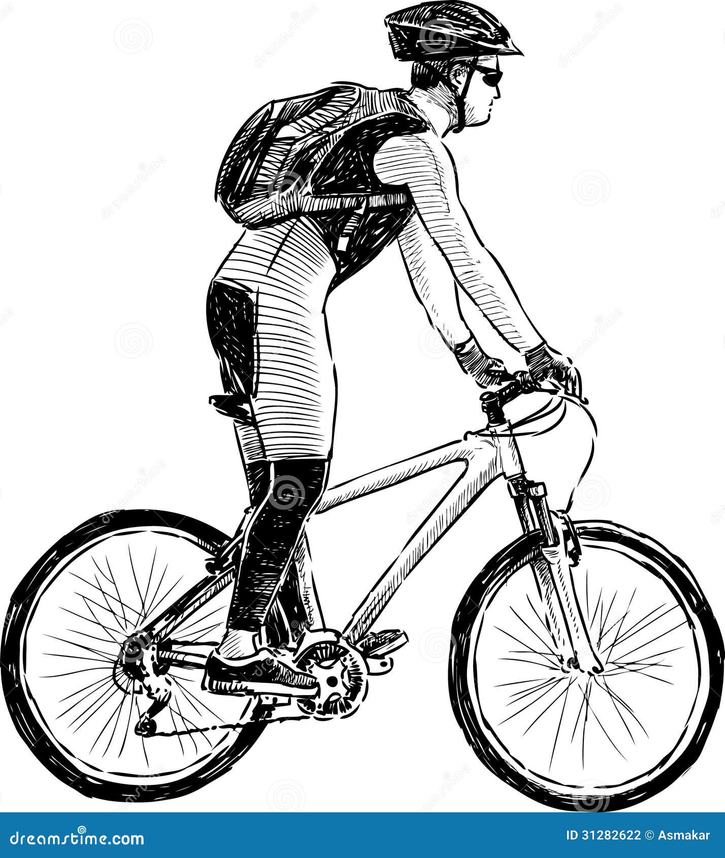 Fietser vector illustratie. Illustration of schets, geïsoleerd - 31282622